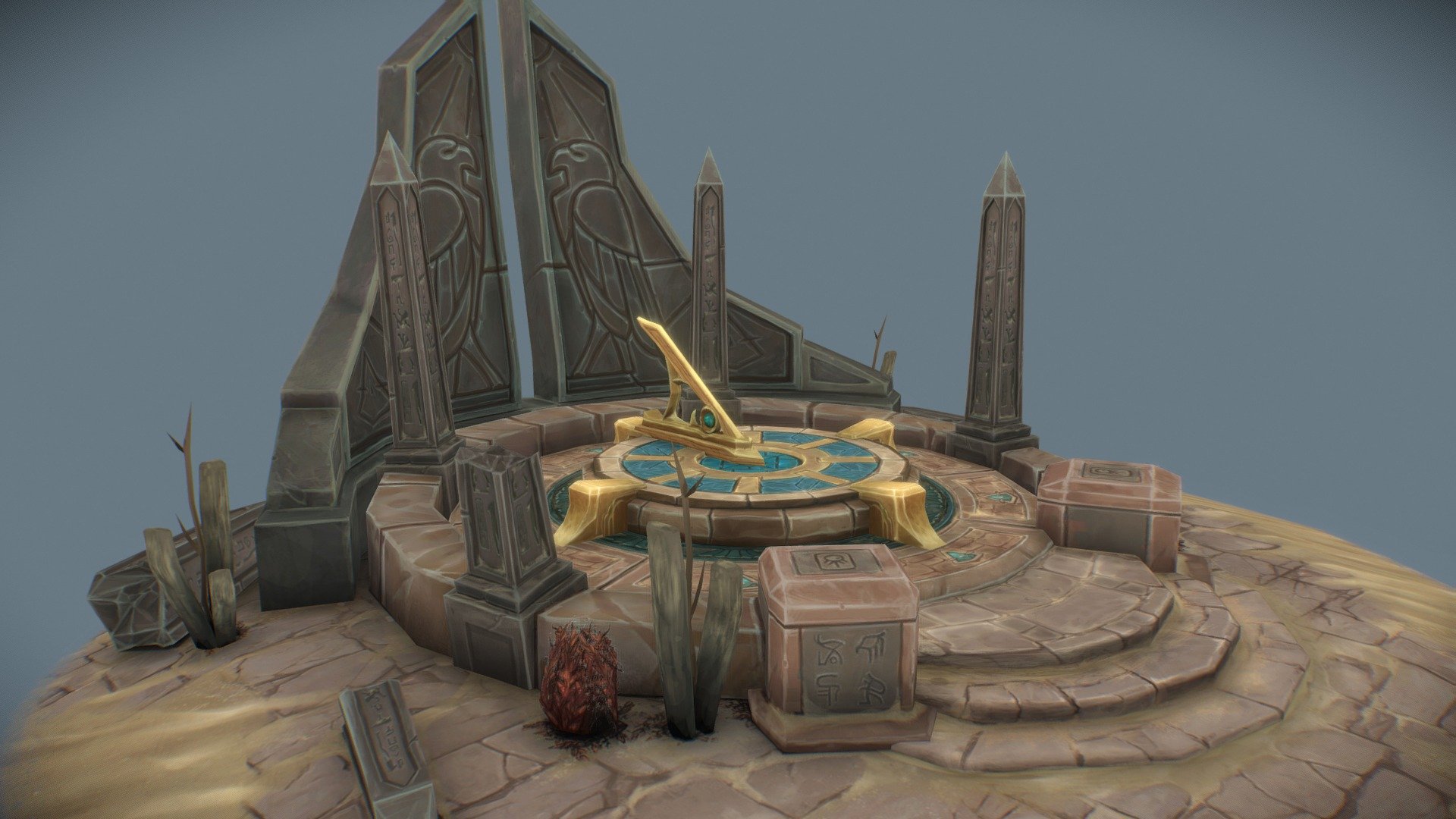Sundial scene - 3D model by Necip / naones (@naones) [f553918] - Sketchfab