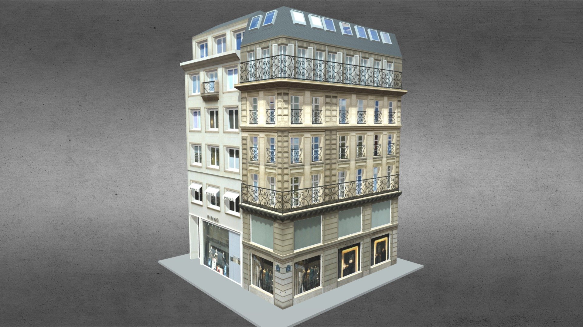 Typical Parisian Corner Building 03 - 3D model by nuralam018 [f557347 ...