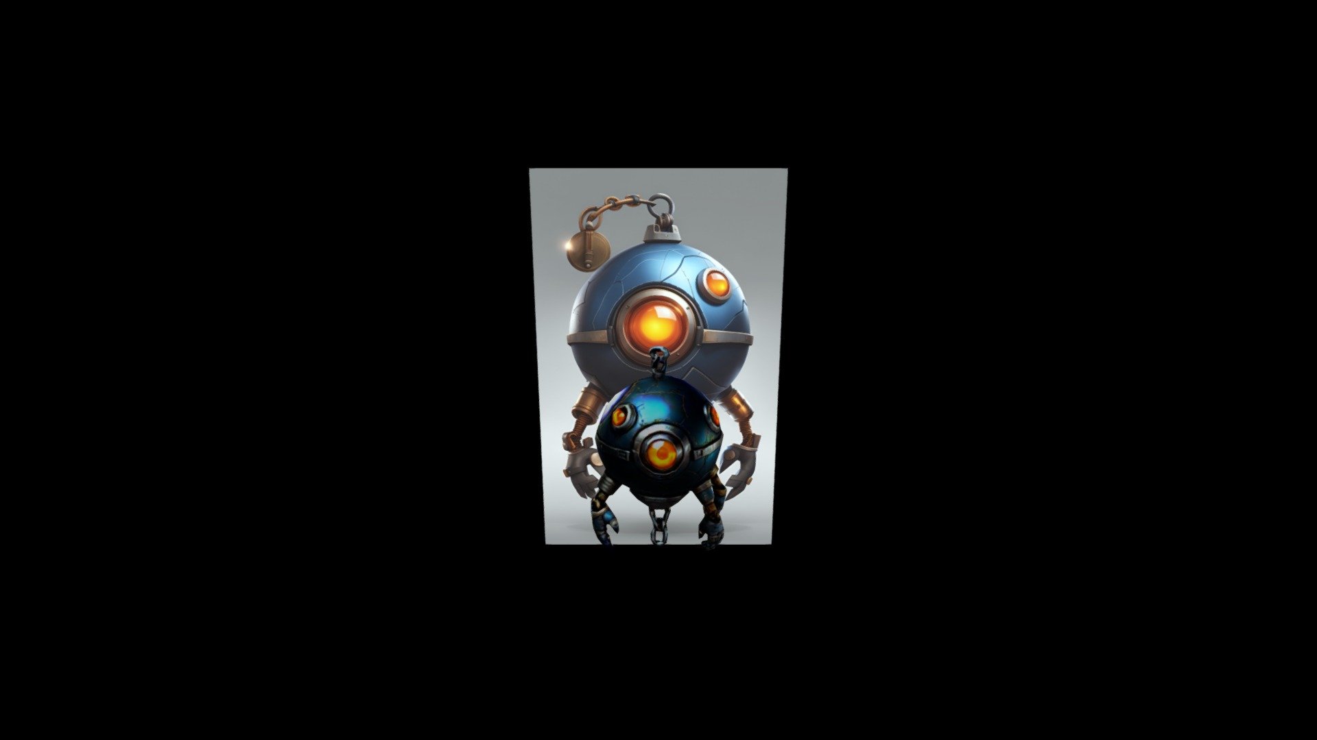 The Robot Ball. A blue robot ball with a yellow - Download Free 3D ...
