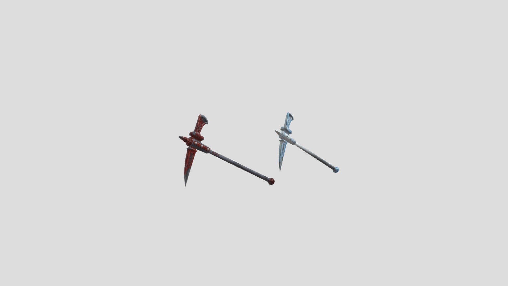 Red And Winter Knight Pickaxes - Download Free 3D model by Remi With a ...