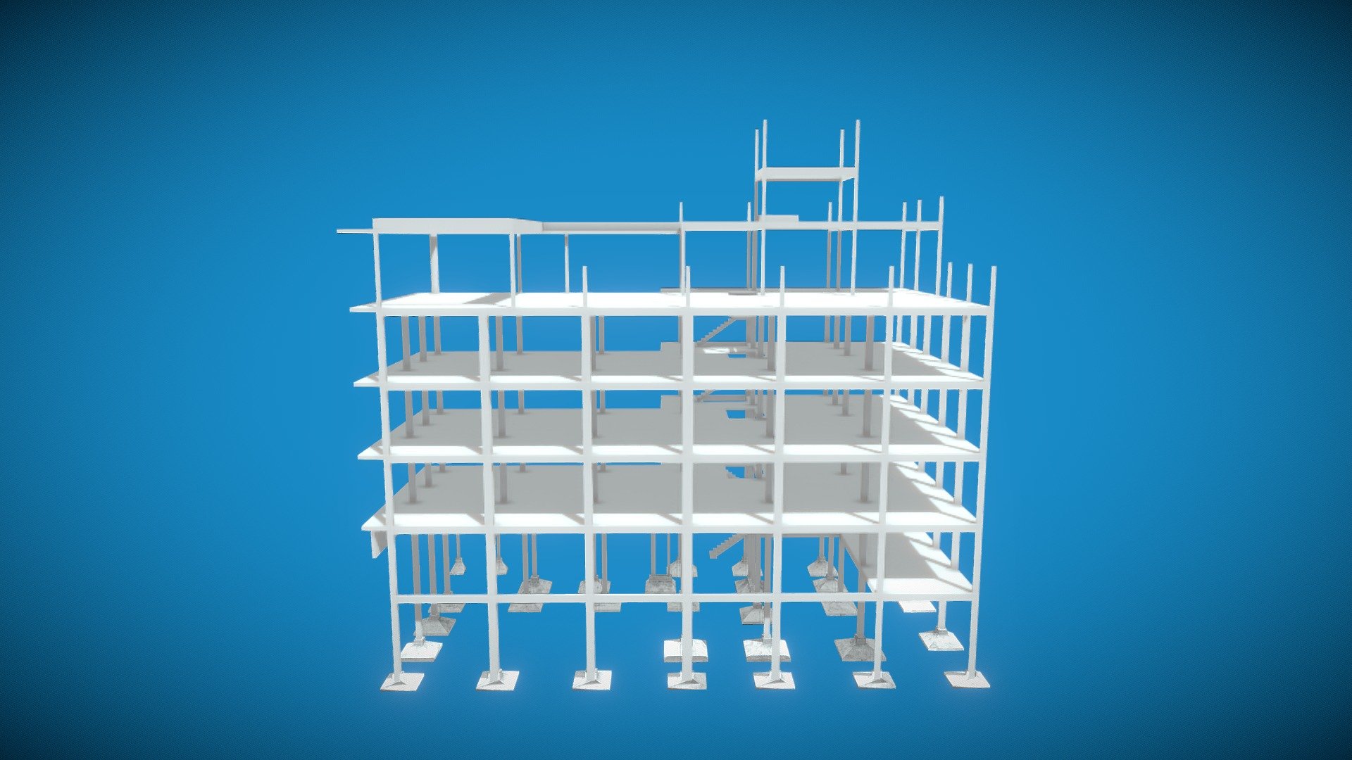 Estructura de un edificio en construcción - 3D model by Proxecto cREAgal (@proxecto_creagal ...
