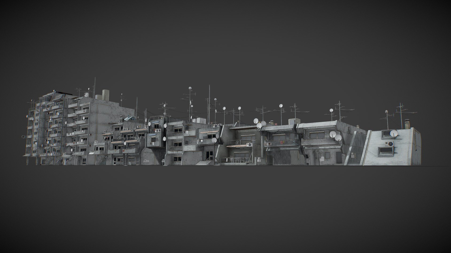 Dystopian Cyberpunk Building Pack - Buy Royalty Free 3D model by ...