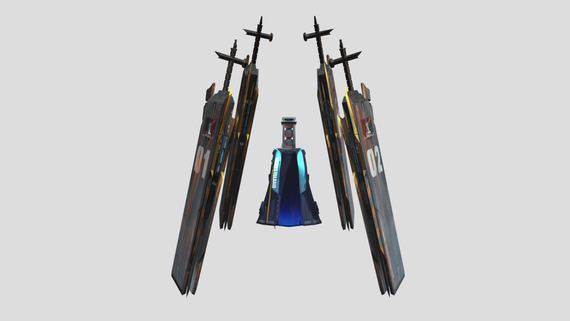 Rosmontis Swords and Cape from Arknights - 3D model by squill ...