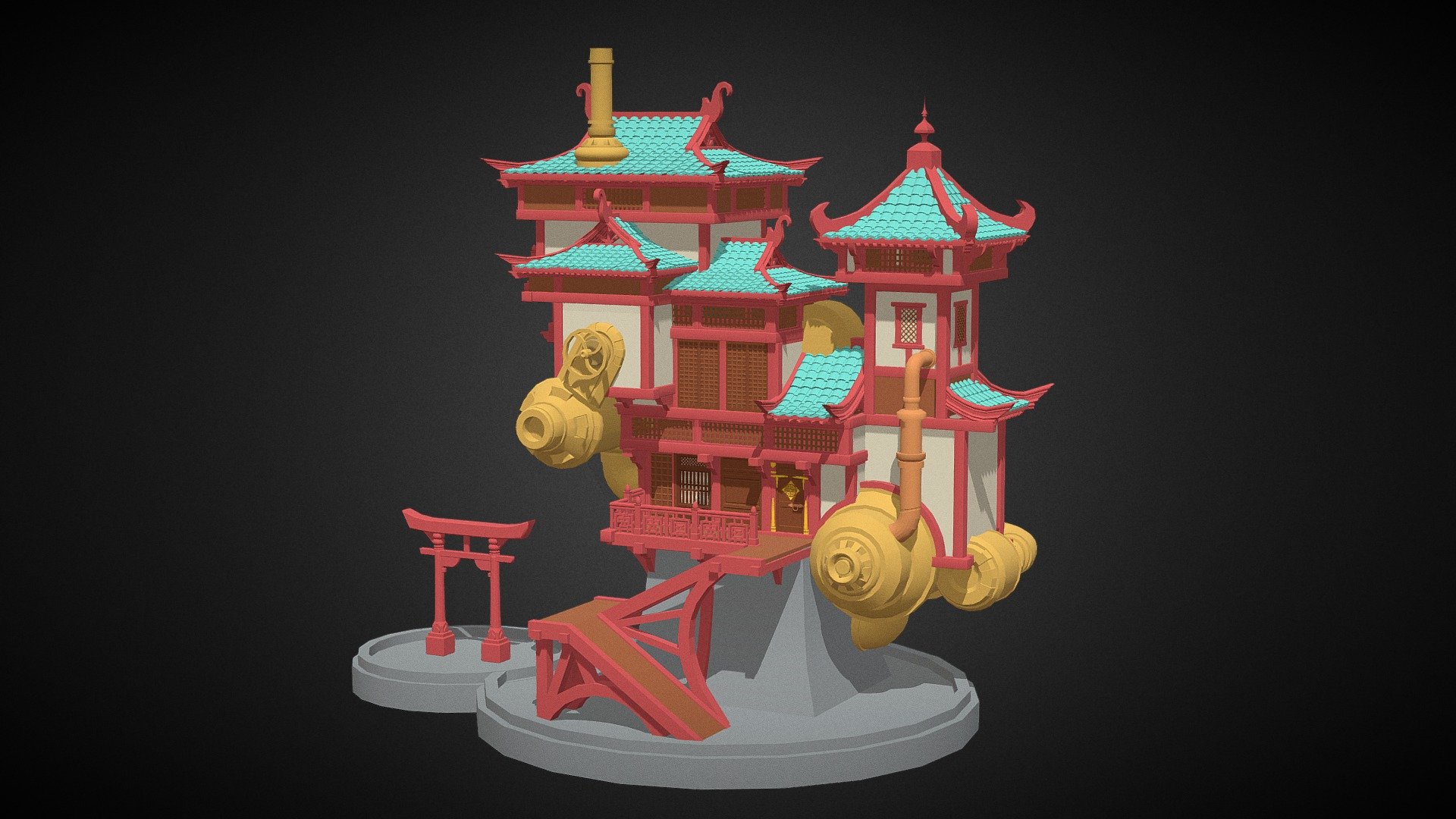 Ancient Buildings In Punk Style - Download Free 3D model by 3d.xyz ...