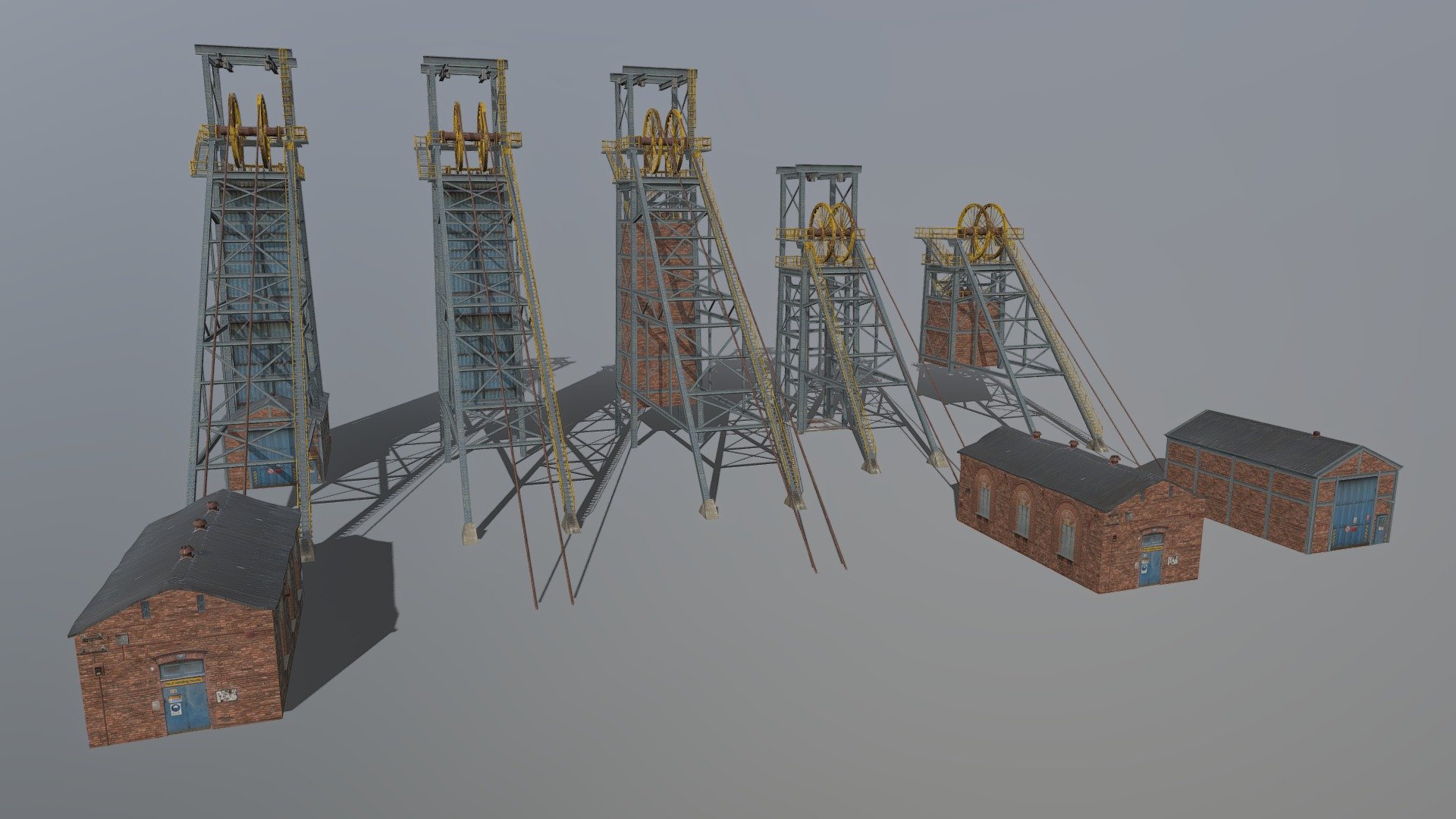 Colliery Headframes - Buy Royalty Free 3D model by CommonSpence ...