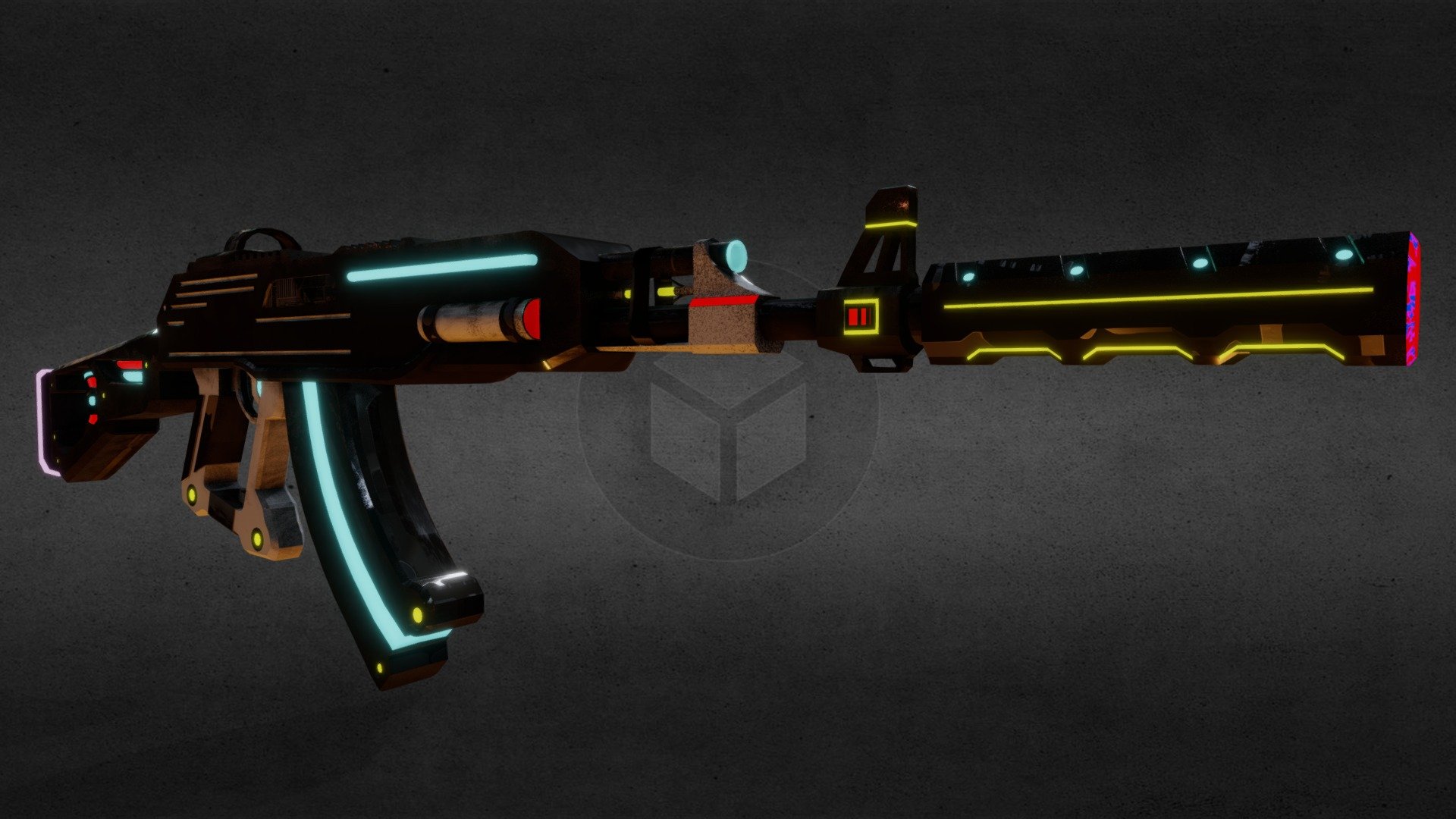 Sci-fi AK 47! - 3D model by Lumiscend (@notlumiscend) [f58874b] - Sketchfab