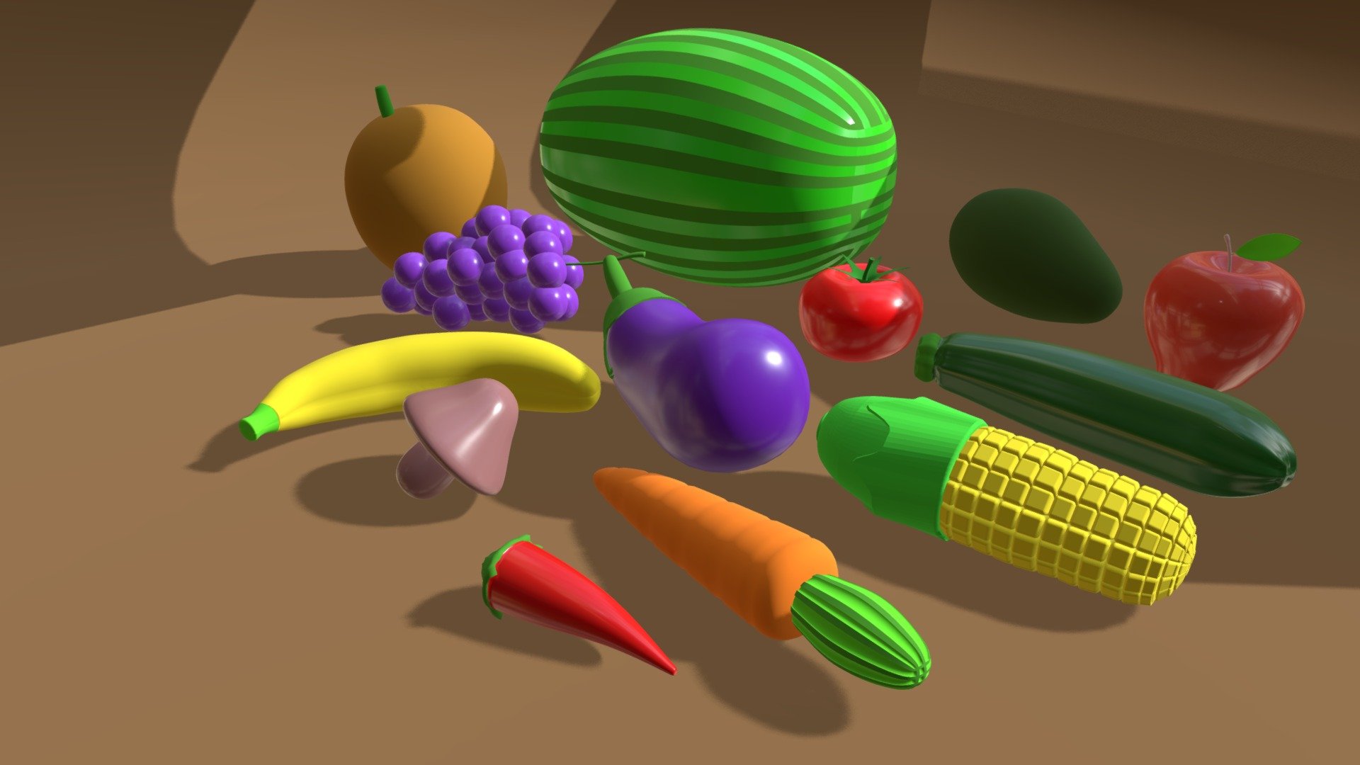 Vegetables and Fruit - Buy Royalty Free 3D model by walkermd [f59148c ...