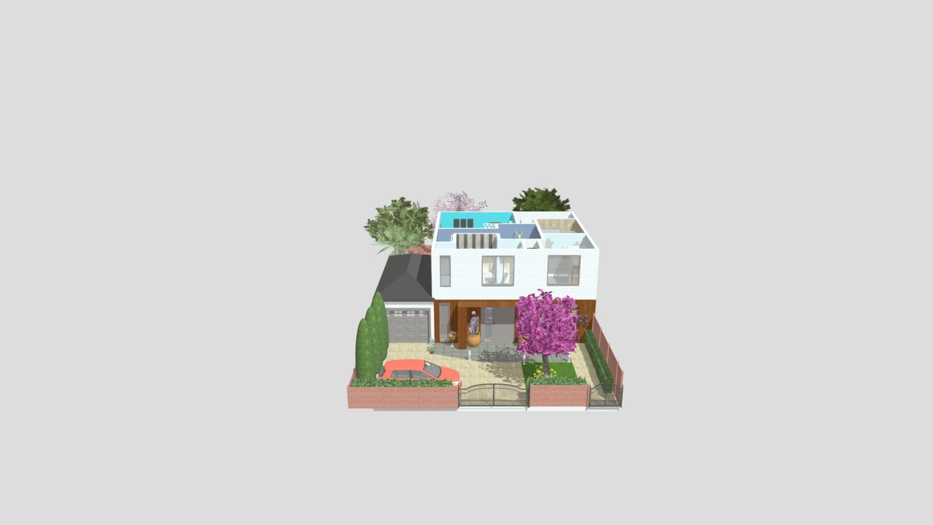 Suburban house - Download Free 3D model by Home Design 3D (@homedesign3d) [f59c868] - Sketchfab