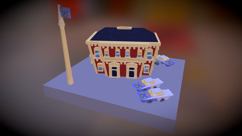 Low Poly Police Station - 3D model by reqgie [f59de72] - Sketchfab