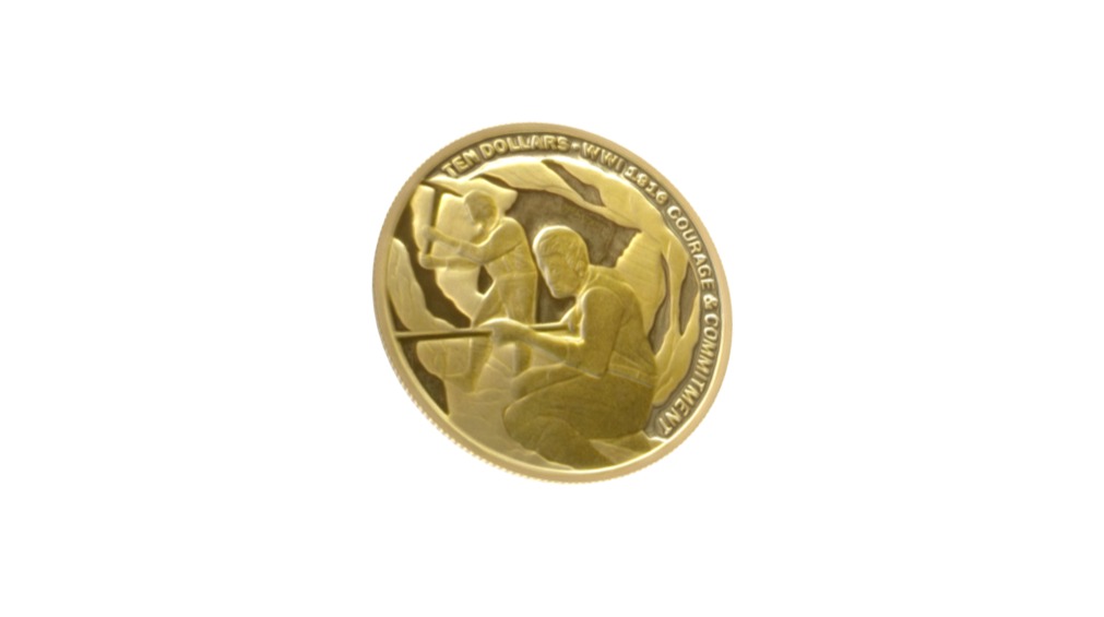 1916 Courage & Commitment gold proof coin - 3D model by nzcoins ...