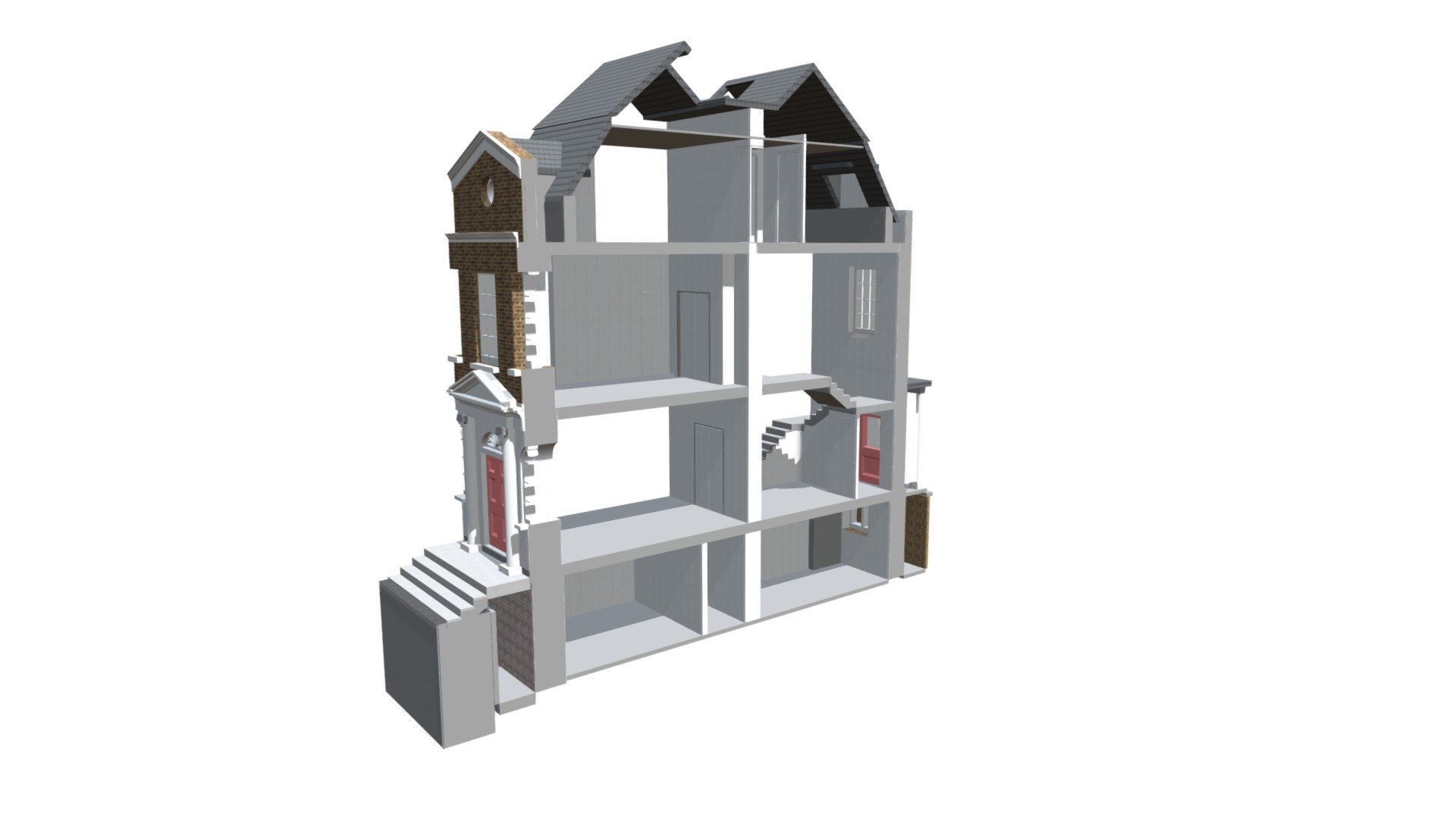 Linden House - 3D Building Model (V,T) - 3D model by Simon Dawson ...
