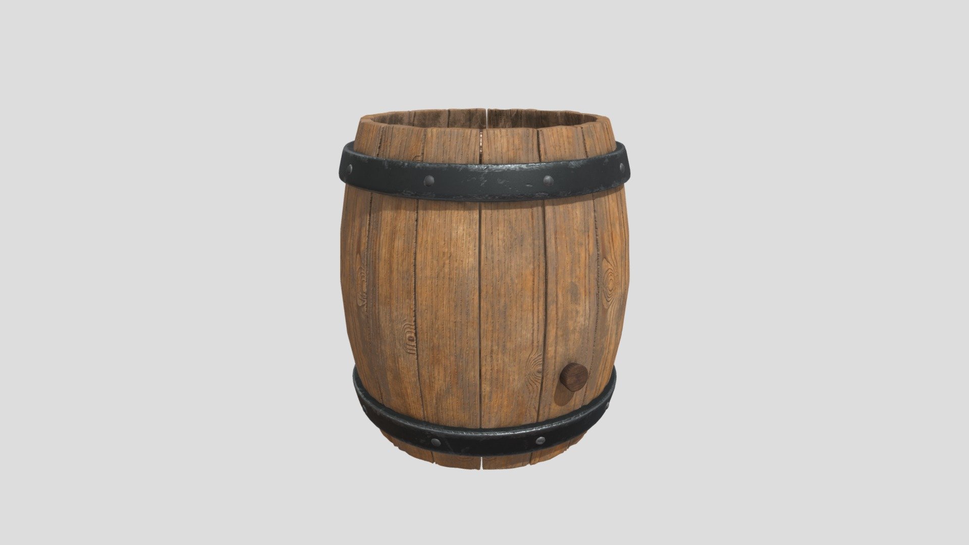 Stylized Wooden Barrel | Game-Ready 3D Model - 3D model by intercreando ...