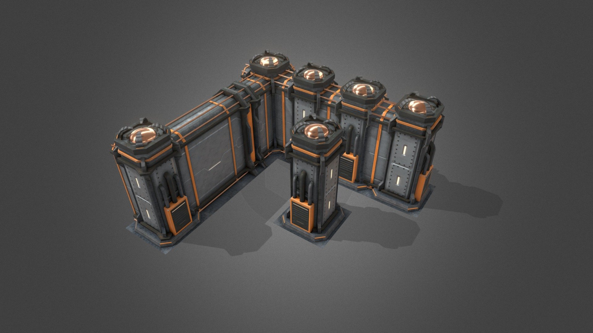 Modular_Sci_Fi Wall 1x1_PreviewScene - Download Free 3D model by Christian Rudorff ...