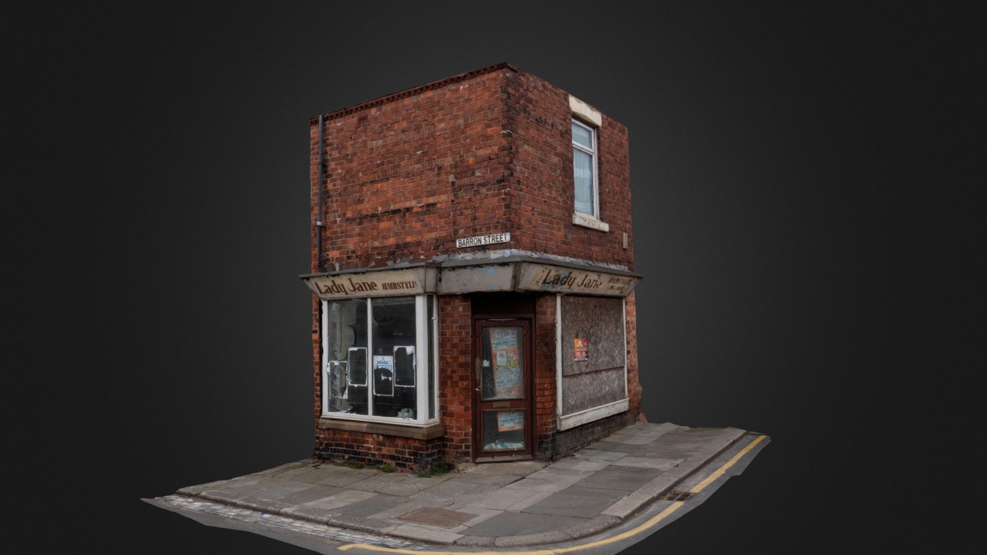 An abandoned corner shop - 3D model by girouxp [f5b6d7b] - Sketchfab