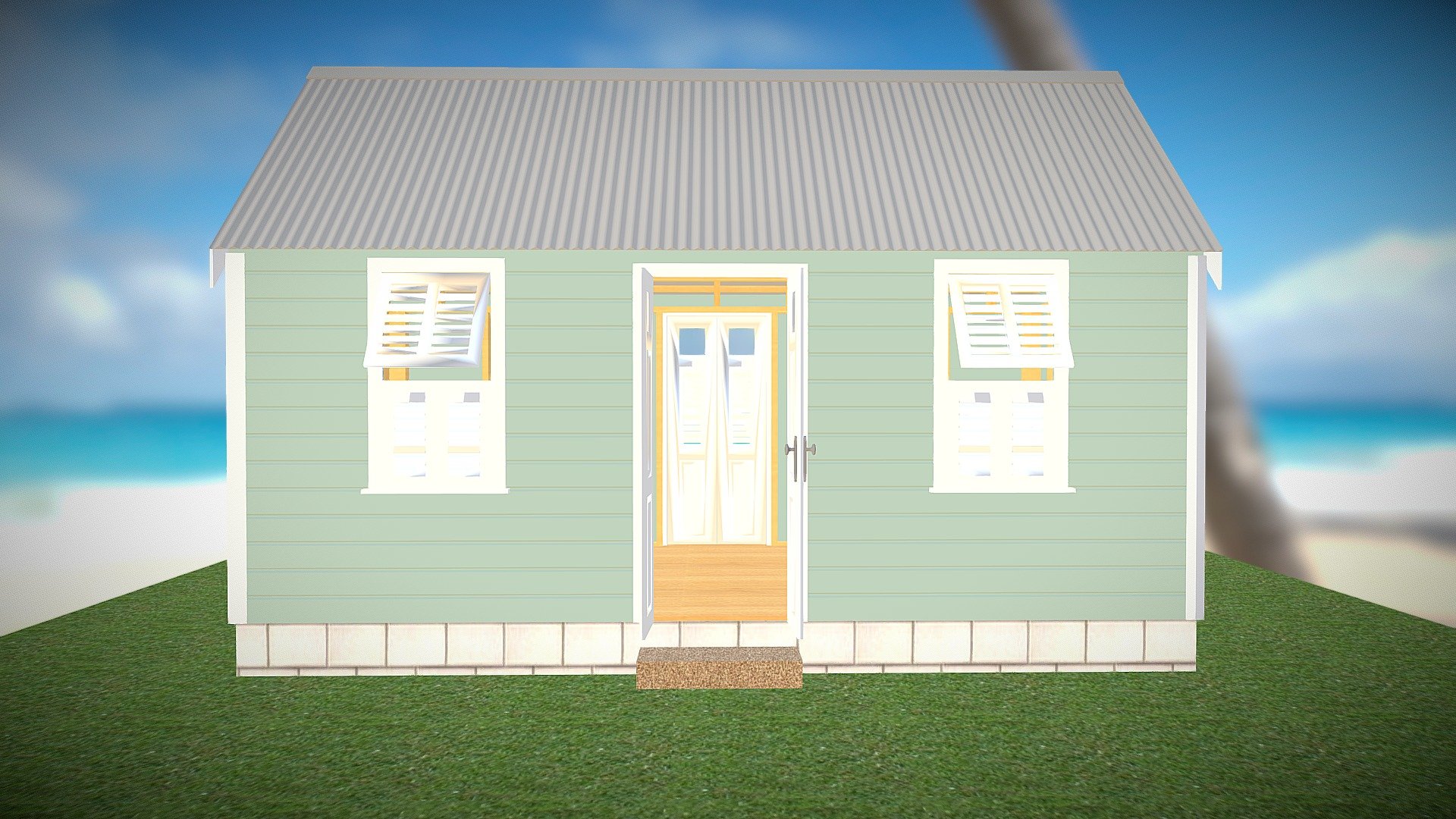 Basic Chattel House - 3D model by Jason (@chattelhouse) [f5c41b2 ...