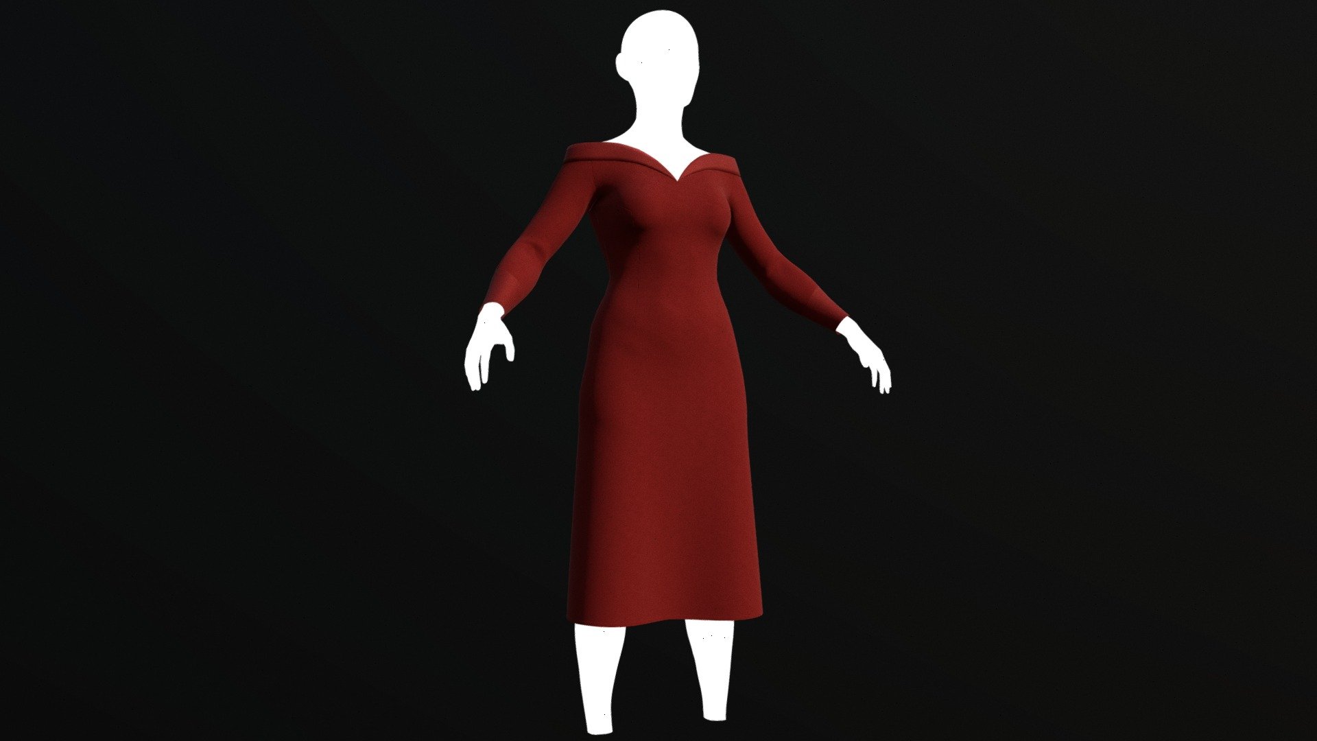 Female celebrating dress - Download Free 3D model by Alexander Kurmanin ...