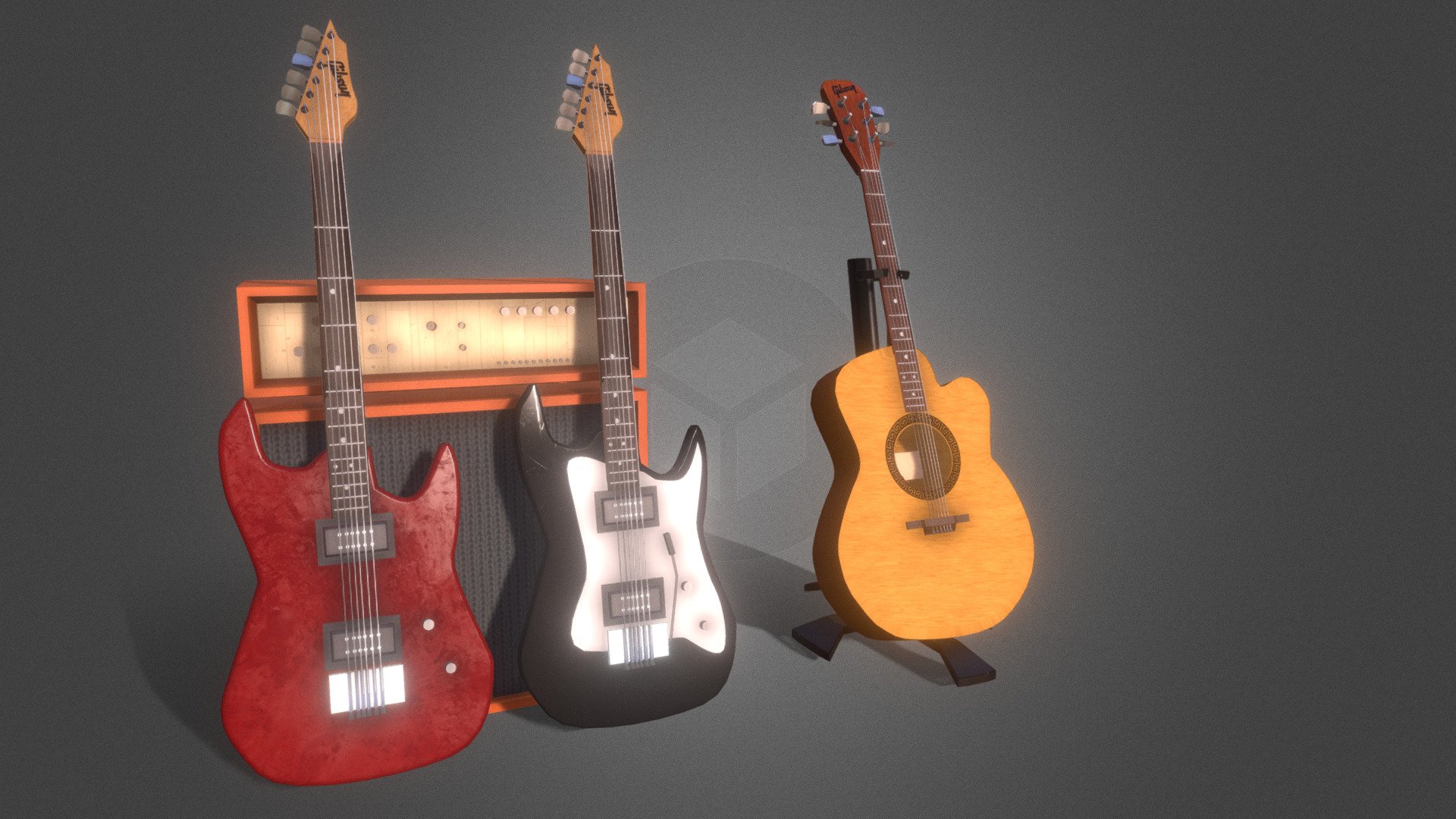 Guitar - Download Free 3D model by Hafizh_Mohamad (@Alif.Hafizh ...