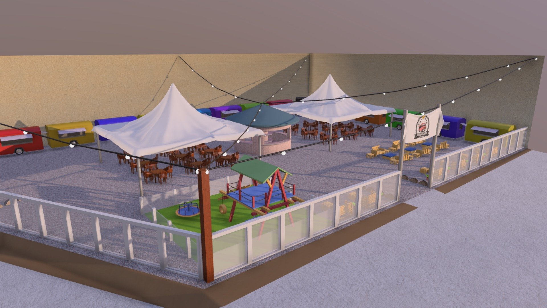 Food Park Archviz - 3D model by Ed (@ed3800) [f5cfabc] - Sketchfab