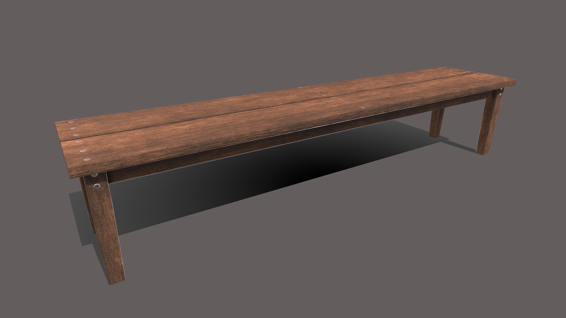 Wooden Bench Low-poly - Download Free 3D model by MaX3Dd [f5dbd29 ...