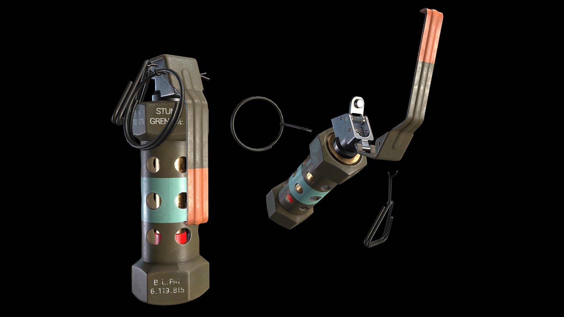 M84 Stun Grenade - Download Free 3D model by Mindev [f5e0b66] - Sketchfab