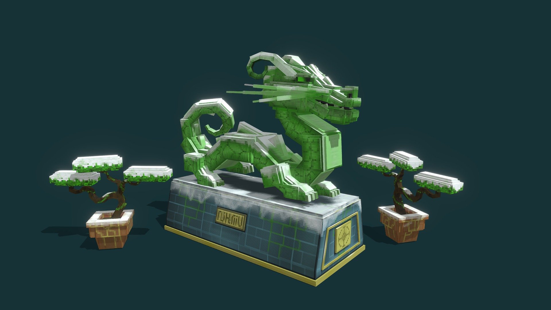 Green Wooden Dragon (BlockBench) - Download Free 3D model by INLY ...