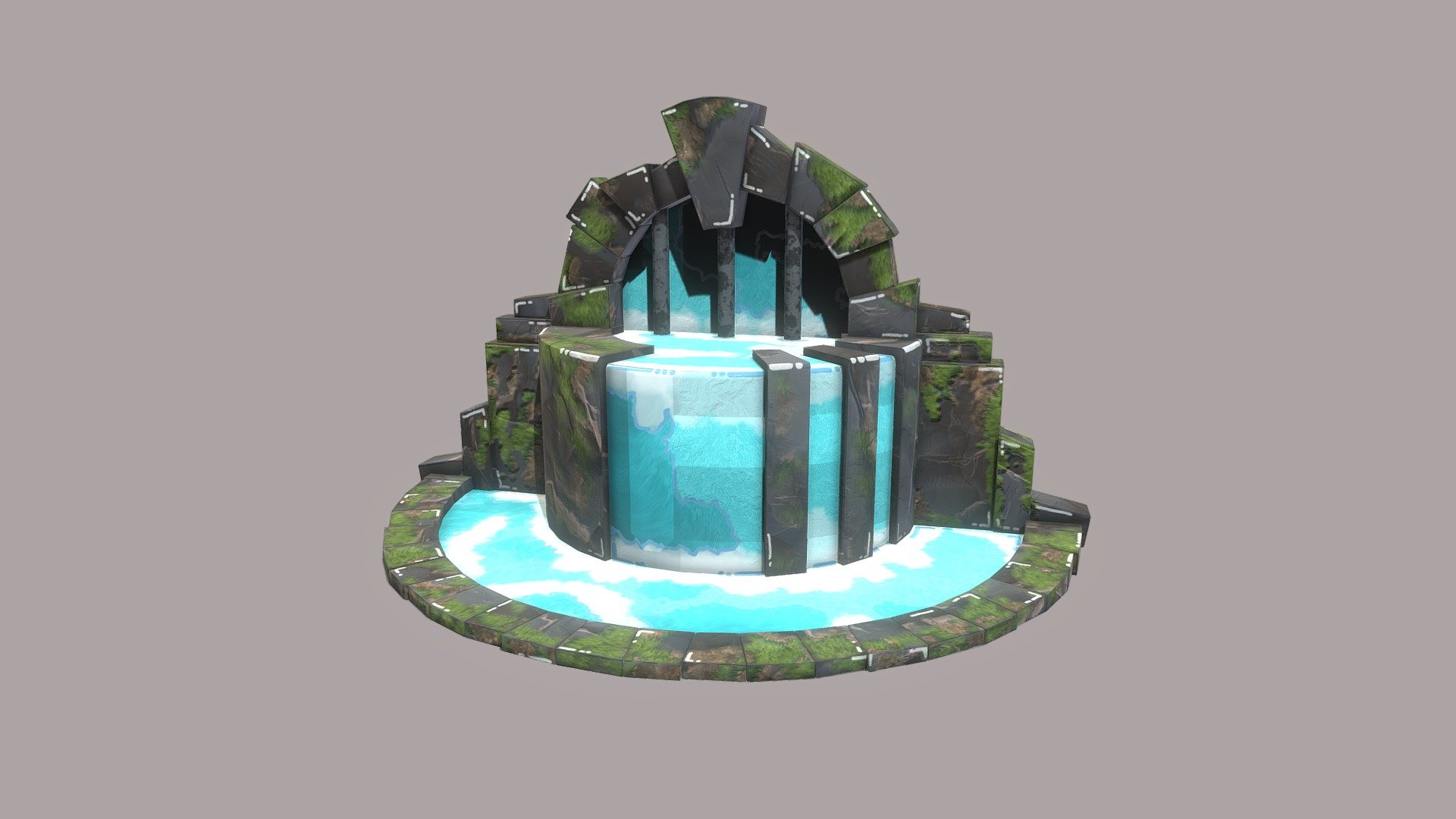 Artificial Stone Waterfall - Download Free 3D model by gozdemrl ...