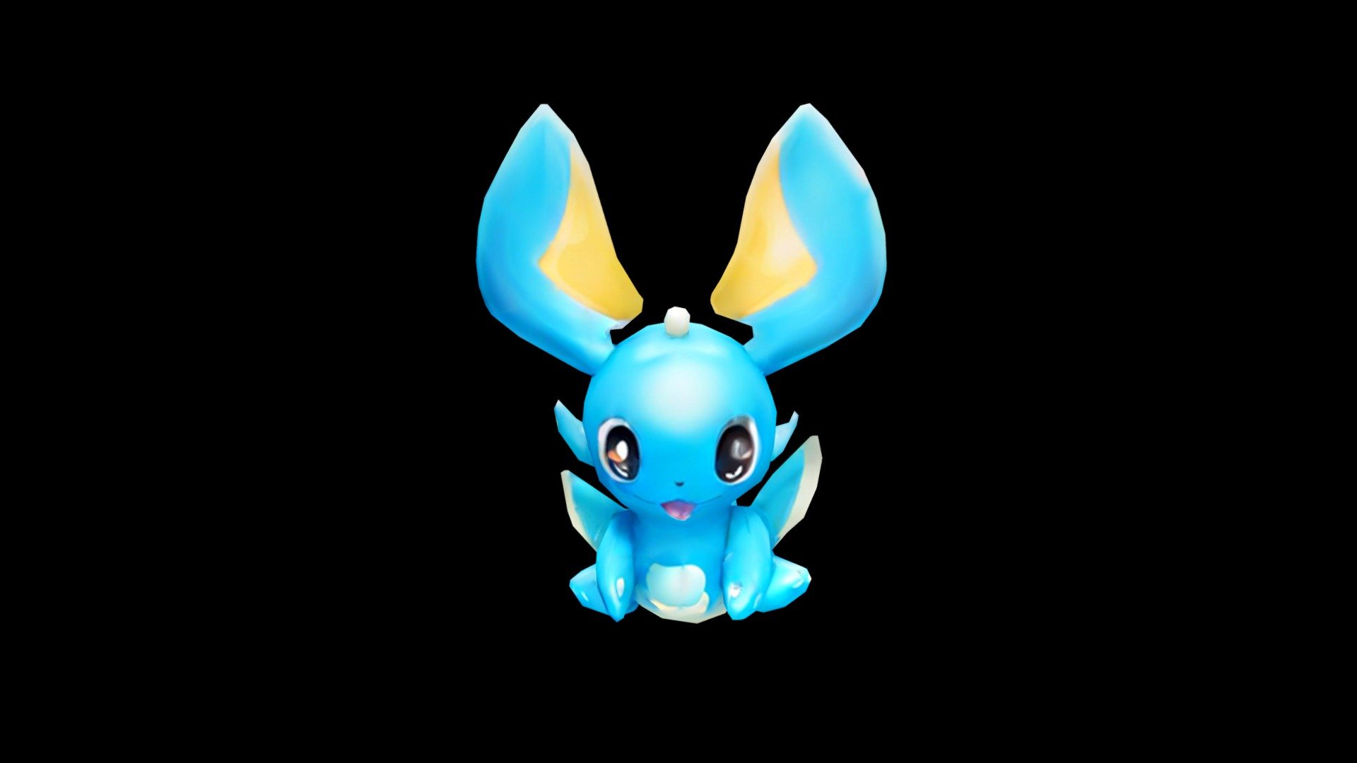 An anime style cartoon of a blue creature with l - Download Free 3D ...