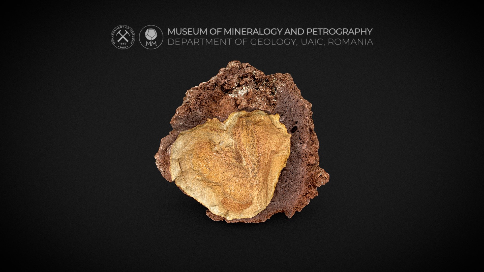 Scoriaceous volcanic bomb with clay fragments - 3D model by Museum of ...