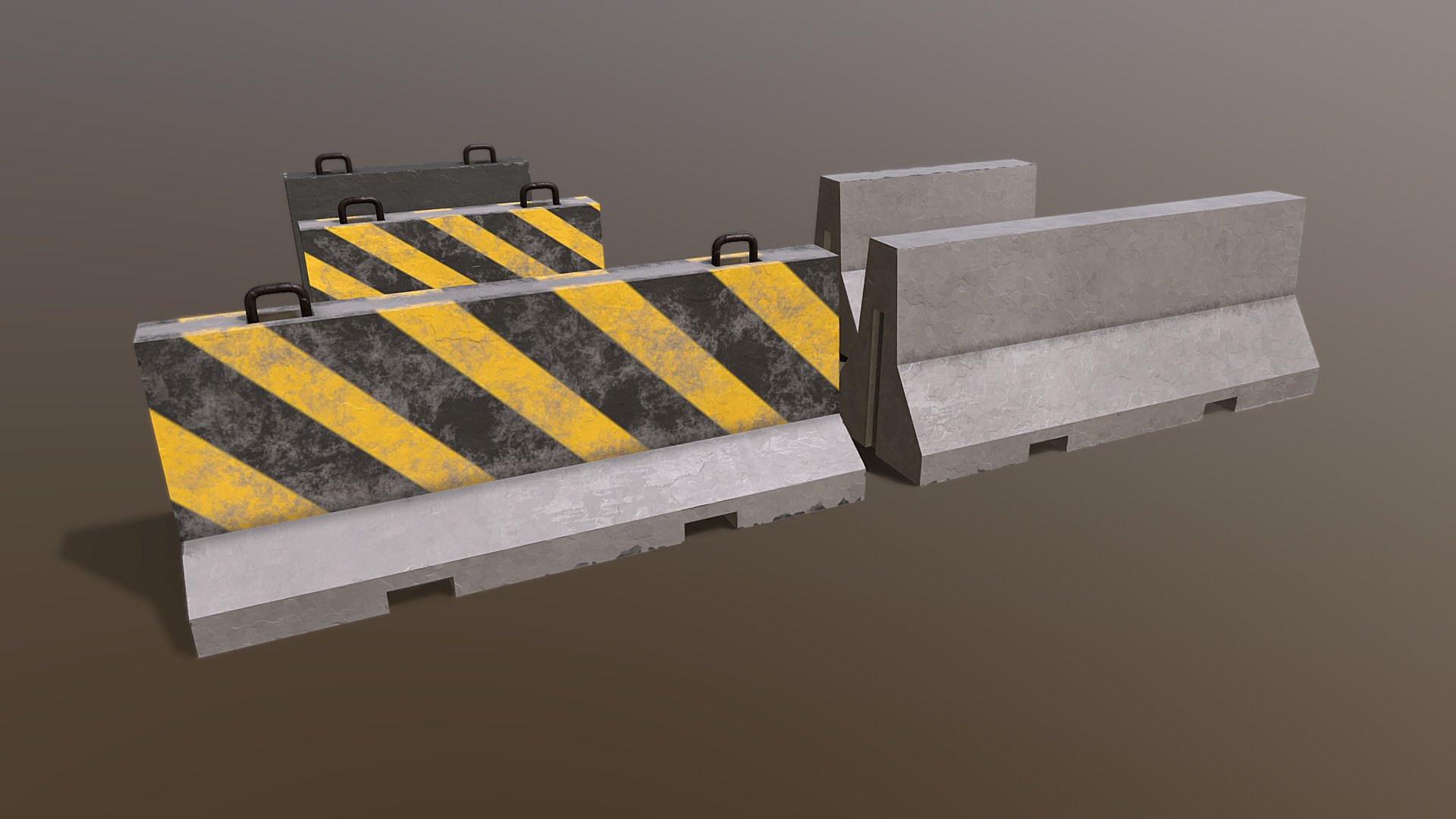 Stylized Concrete Barriers | Game Ready - Download Free 3D model by ...