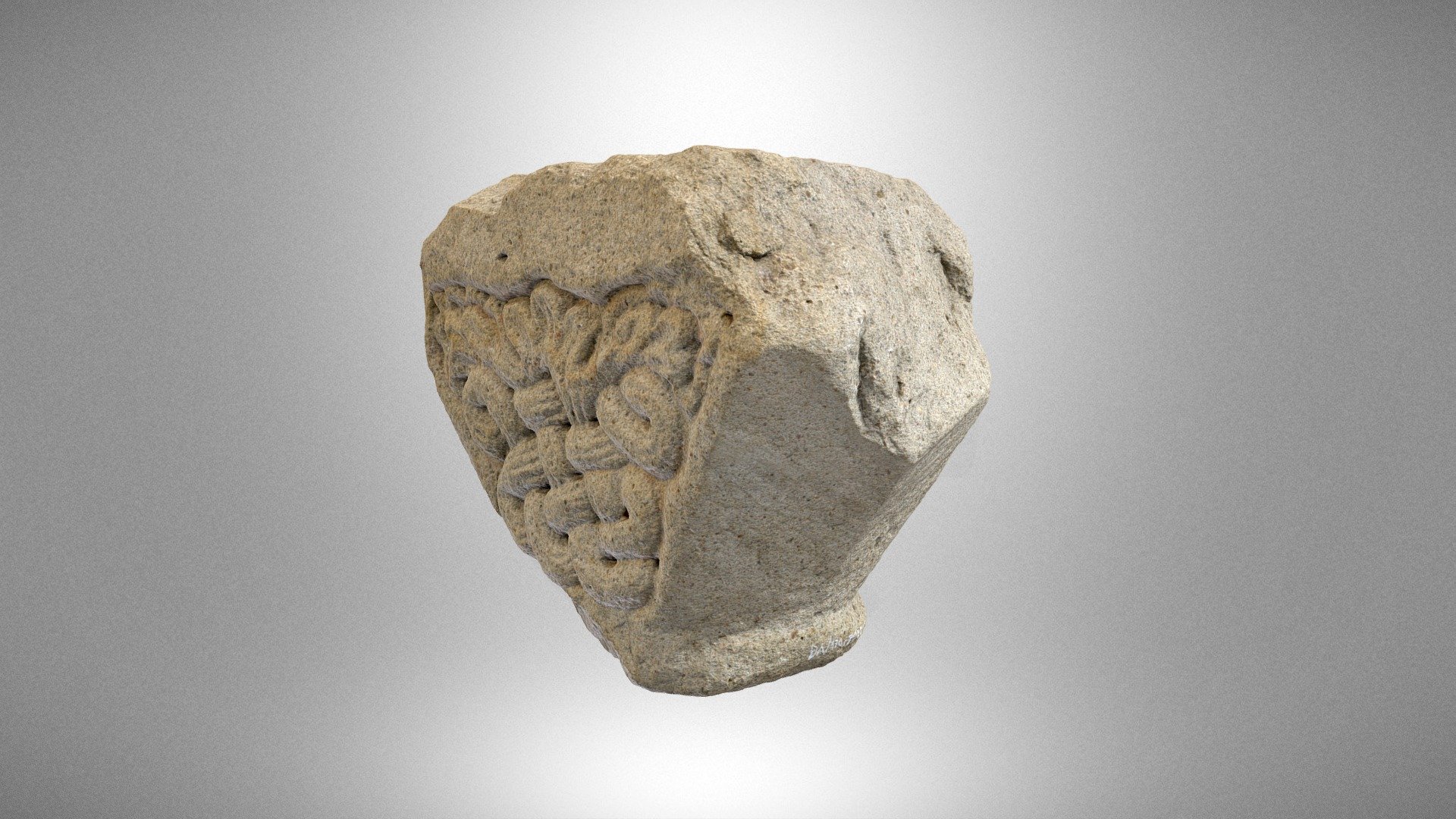 Half of a twin capital with interlace - Download Free 3D model by ...