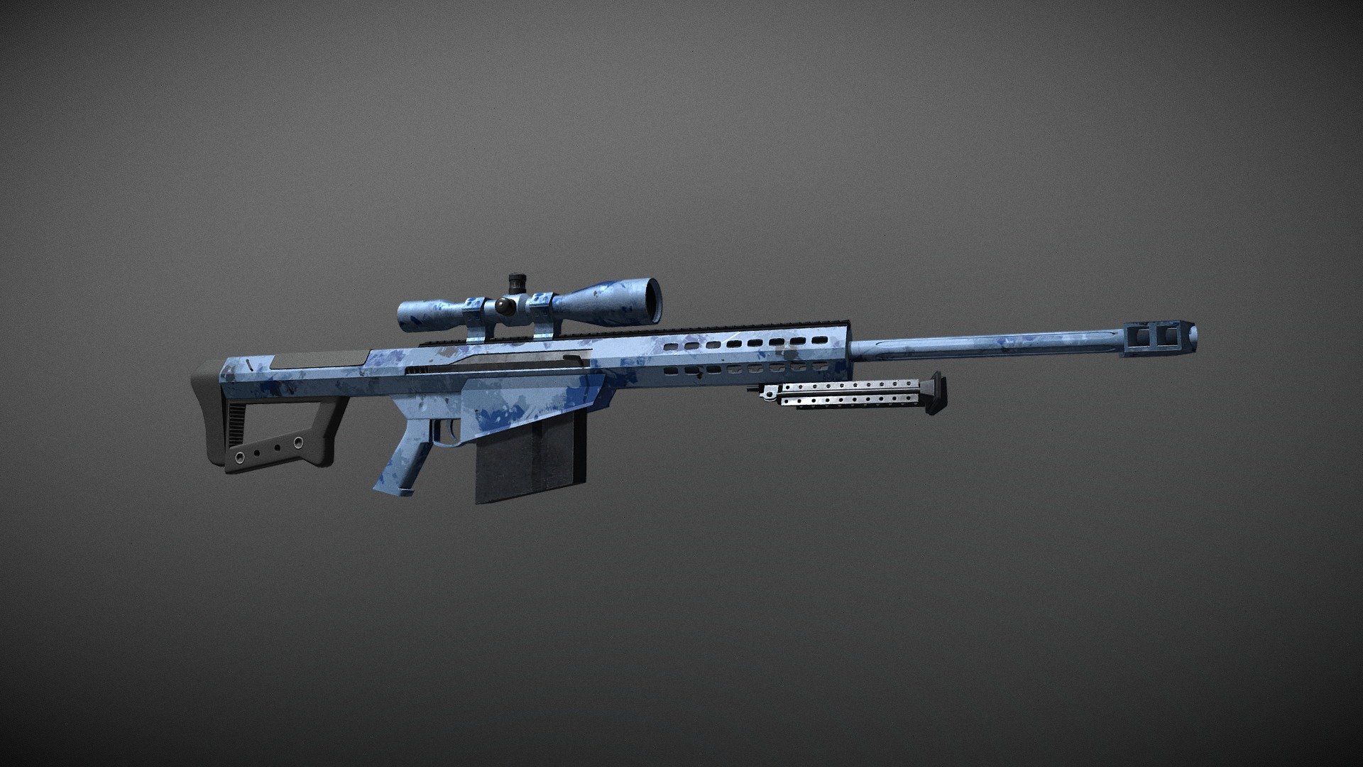 Barrett M82 (Blue Camo) - 3D model by Shariff Butler Jr. (@ShariffButler726) [f60f26a] - Sketchfab