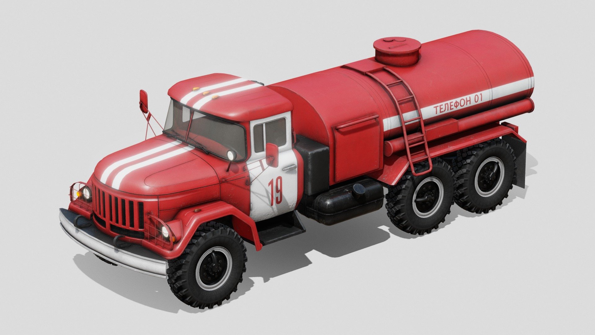 Soviet Fire Service Tanker Truck - Buy Royalty Free 3D model by ...