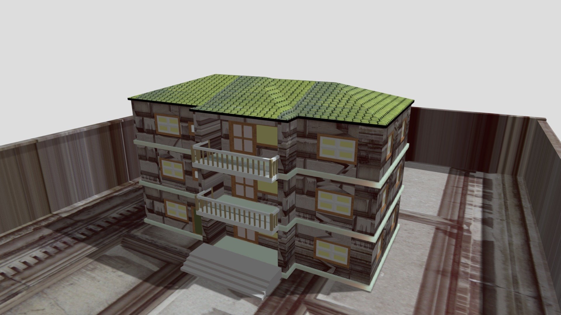 3 STOREYS BUILDING - 3D model by Stsukko [f612dfa] - Sketchfab