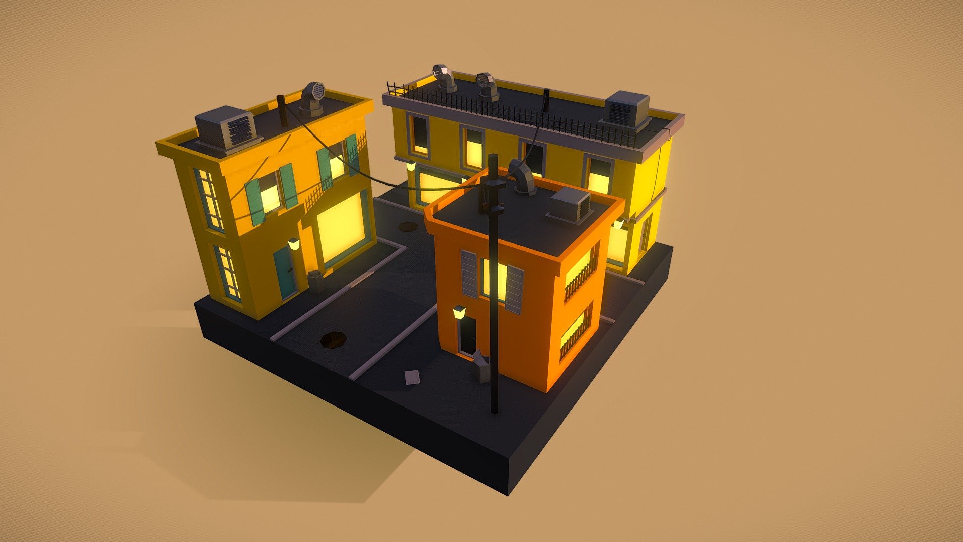 Low Poly City - 3D model by Justin McCrea (@justinmccrea) [f613469 ...