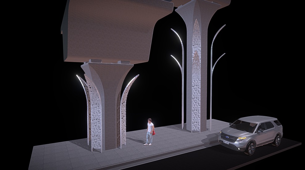 CoQ Skytrain Columns' Wrap - 3D model by ISL Engineering ...