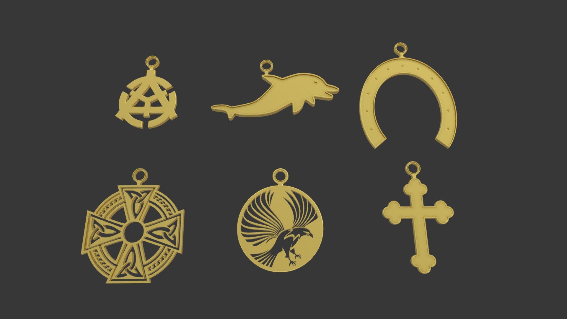 Pendants Collection 3D Print - Buy Royalty Free 3D model by Adrian ...