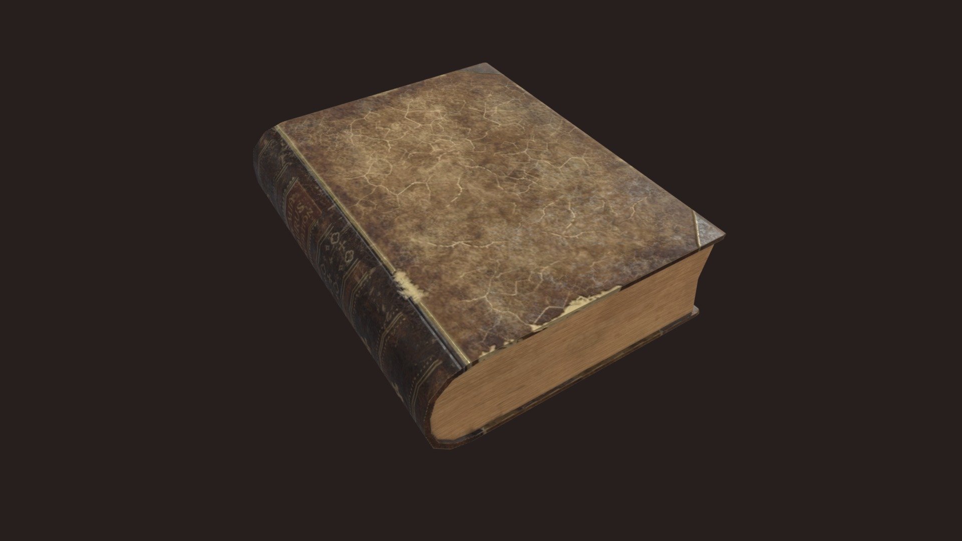 Antique Leather Book Big - Download Free 3D model by Erika Dejnes ...