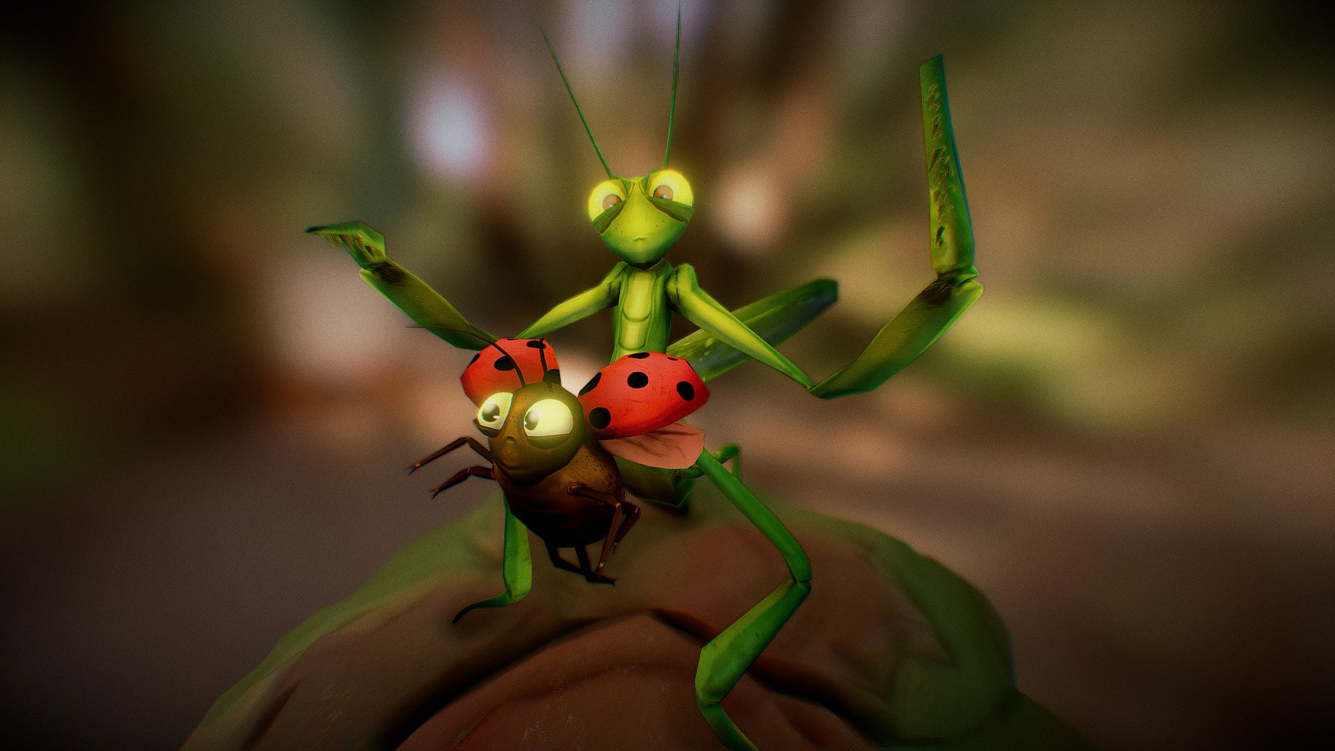 LADYBUG AND MANTIS - Download Free 3D model by mokhovski [f62347f ...