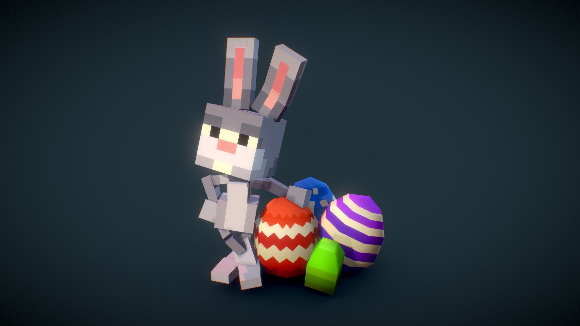3D Pixel Easter Bunny - Buy Royalty Free 3D model by BitGem [f627b11 ...