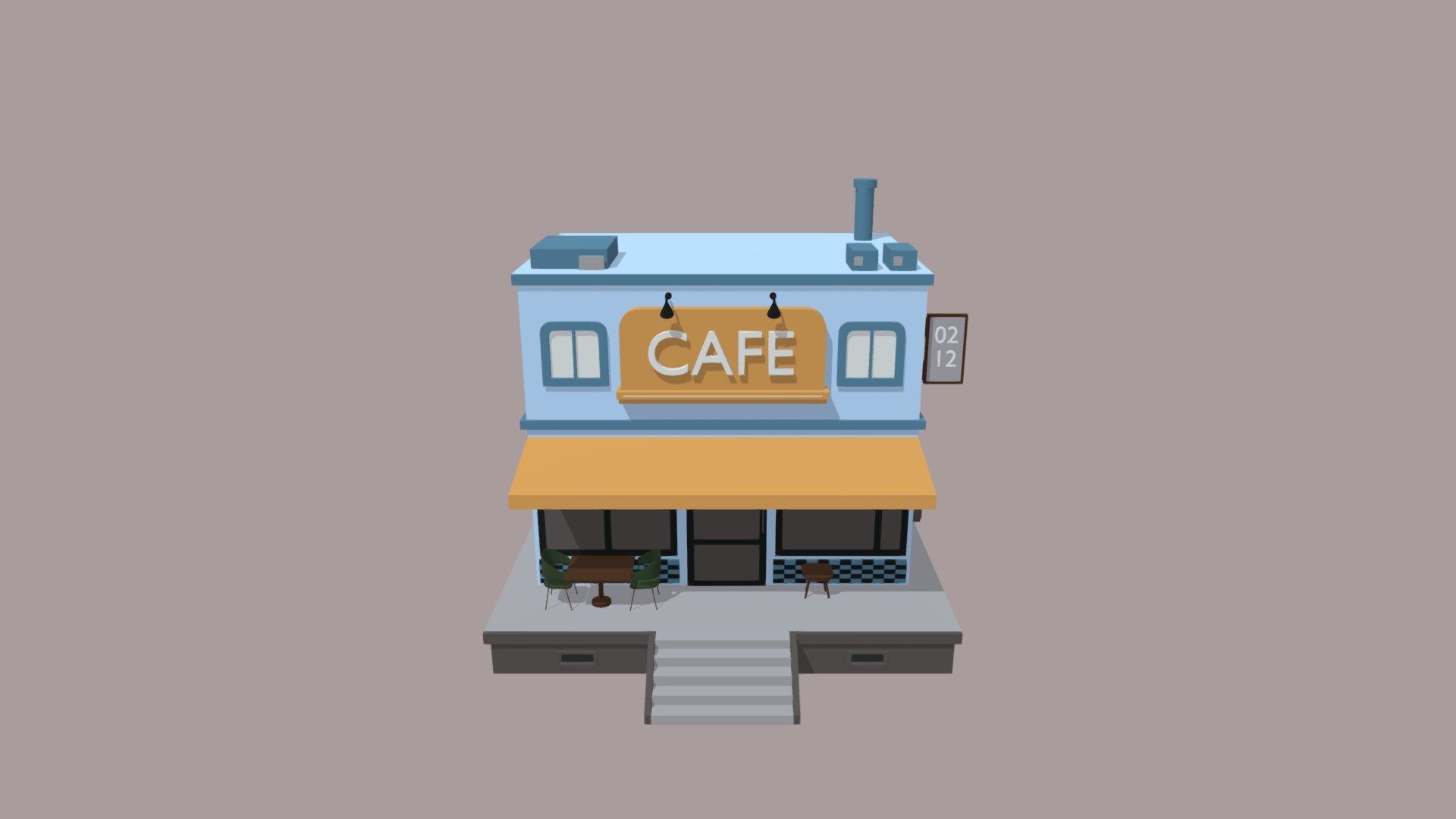 Low Poly Cafe - Download Free 3D model by Aletheiaa [f62c9f5] - Sketchfab