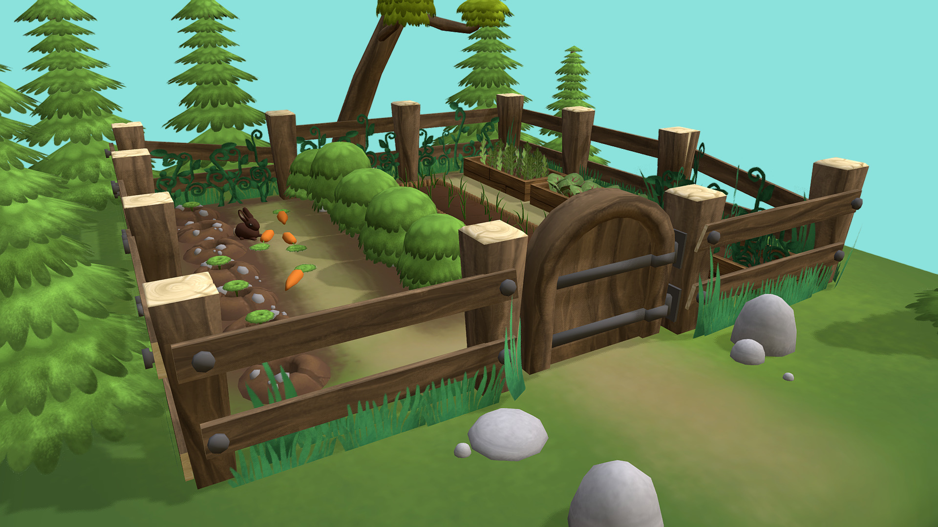 Vegetable garden - 3D model by lottakar [f62ff74] - Sketchfab