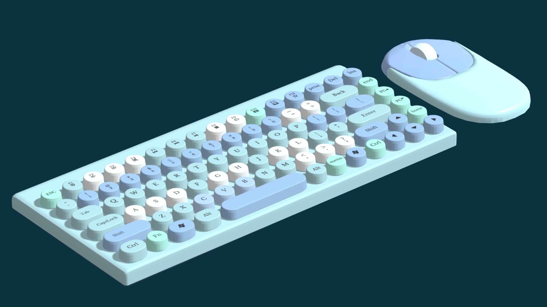 Keyboard and mouse - Download Free 3D model by daniel_marsovich ...