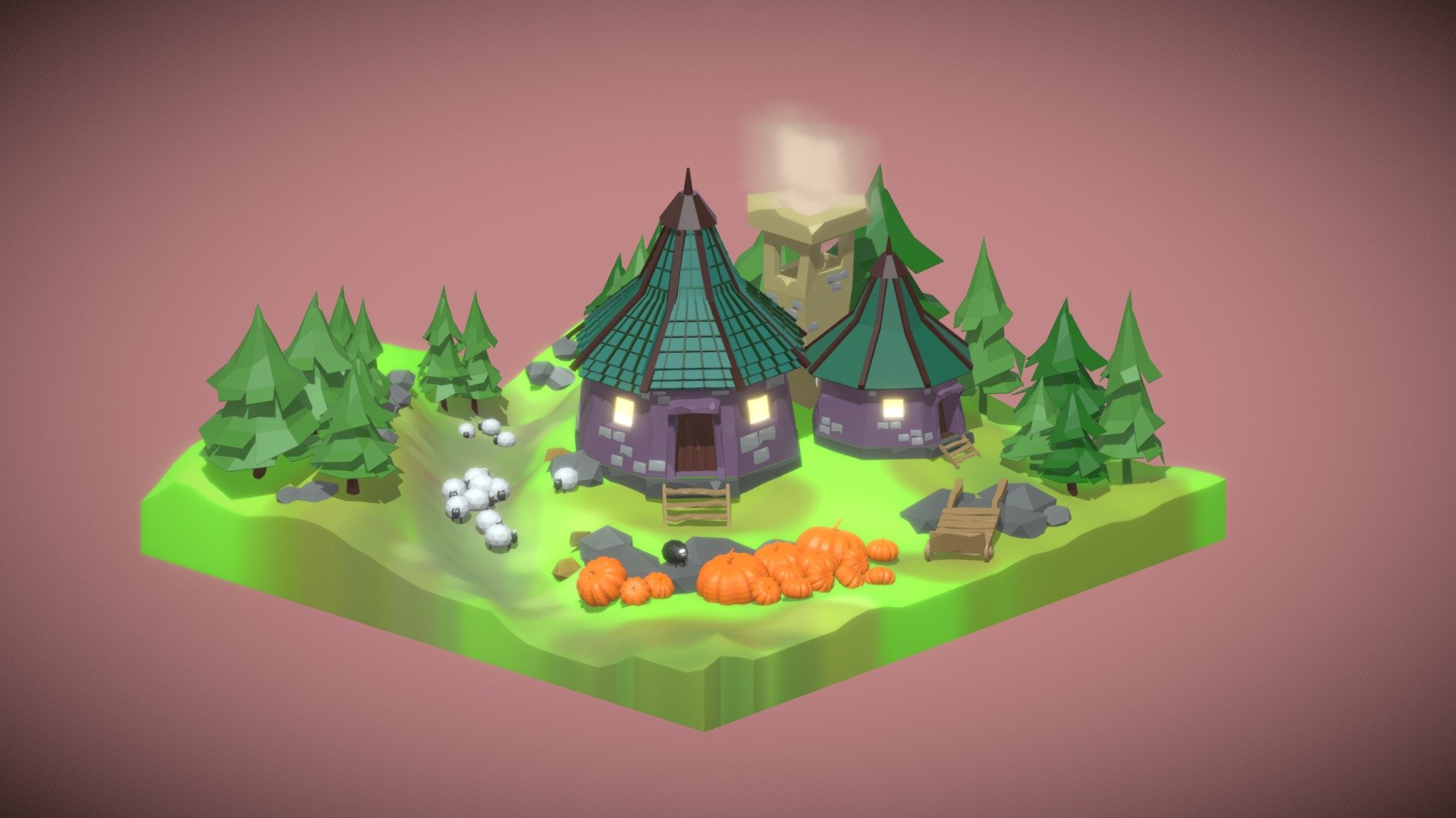 Low poly village - 3D model by Giulia Chellini (@GiuliaChellini ...