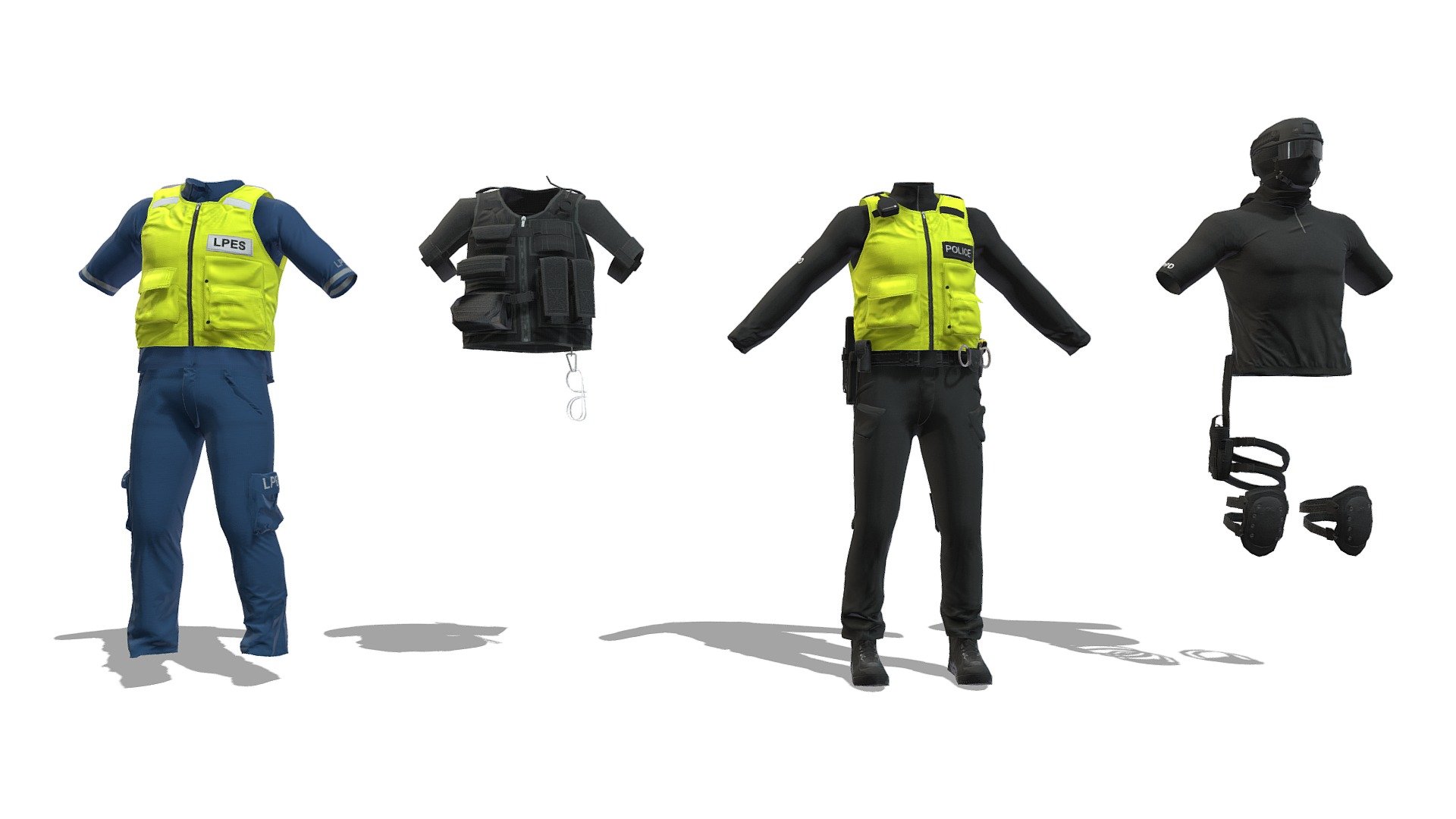 Tactical Response Clothing - Emergency Services - Buy Royalty Free 3D ...