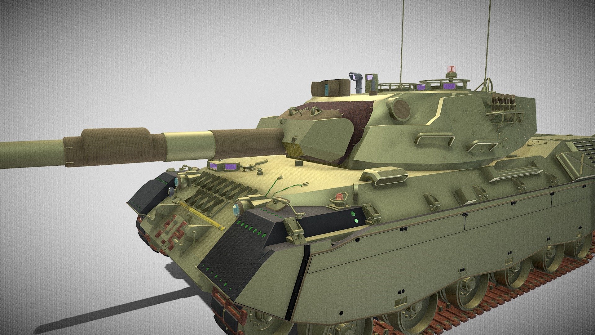 Leopard 1A5+ with Cockrail Gun+ Mount Test - 3D model by ...