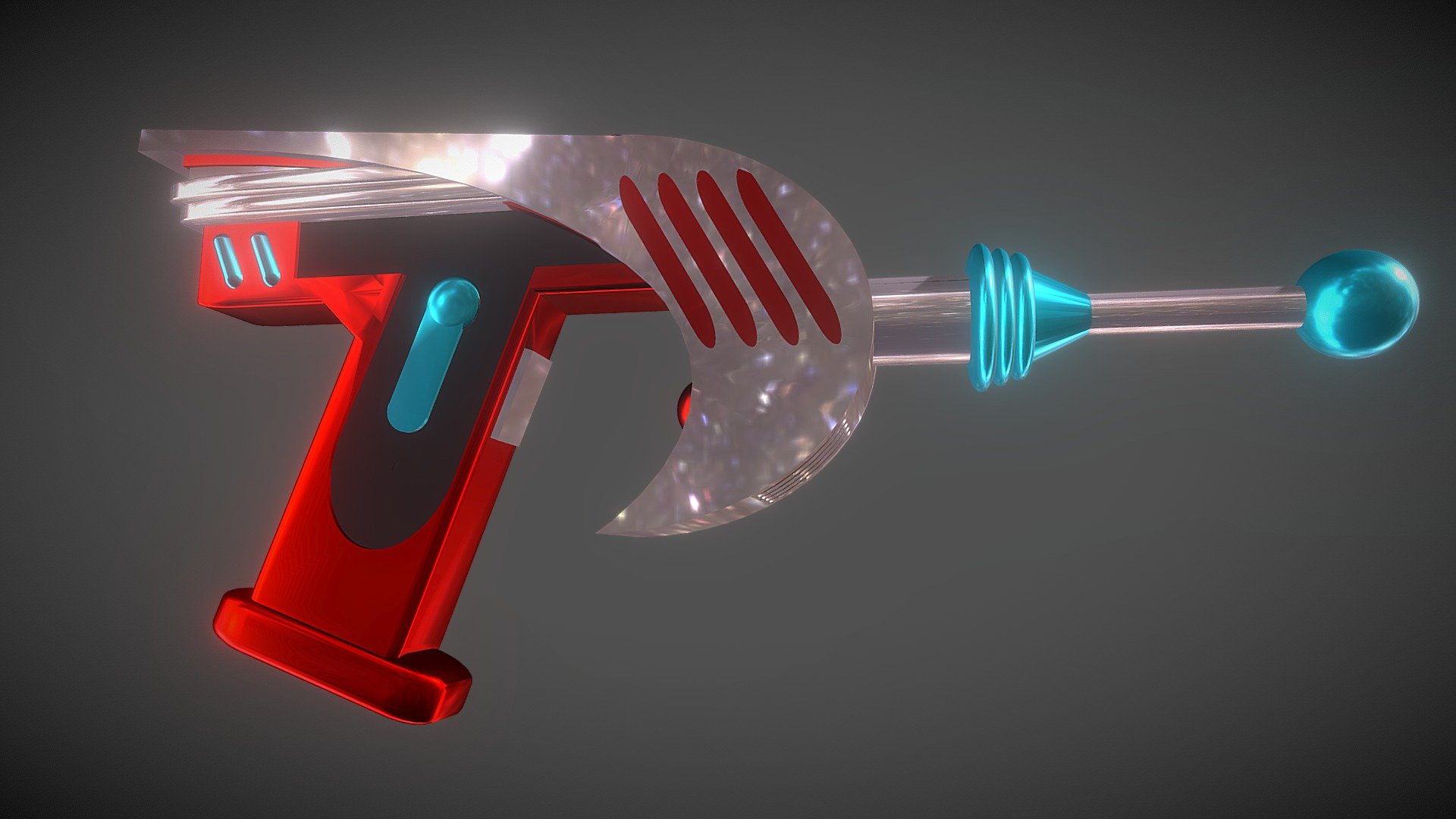 Low-Poly Retro-style sci-fi space gun3 - Download Free 3D model by ...