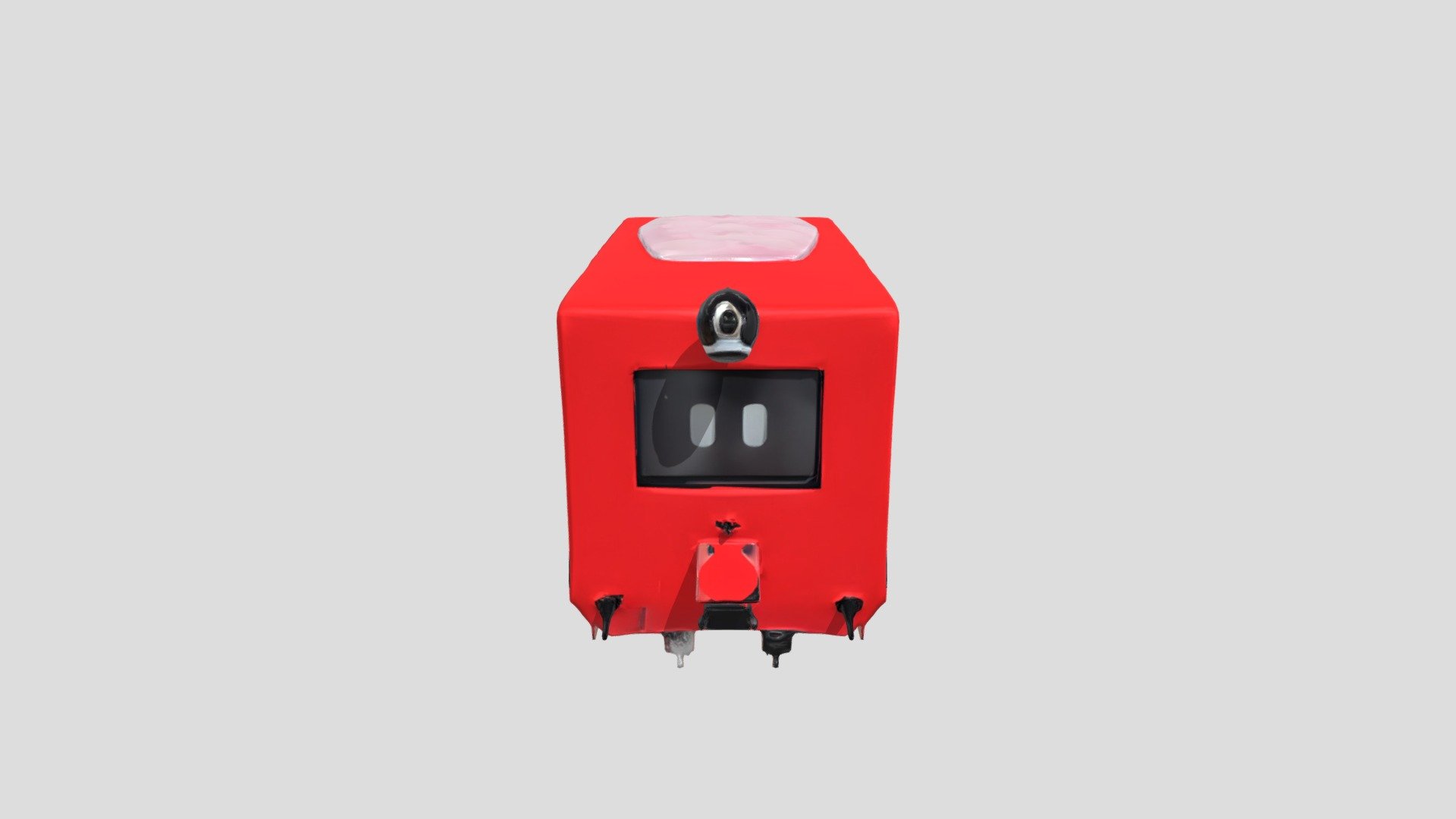 red fire-themed robot vehicle with screen face - 3D model by elii.57 ...