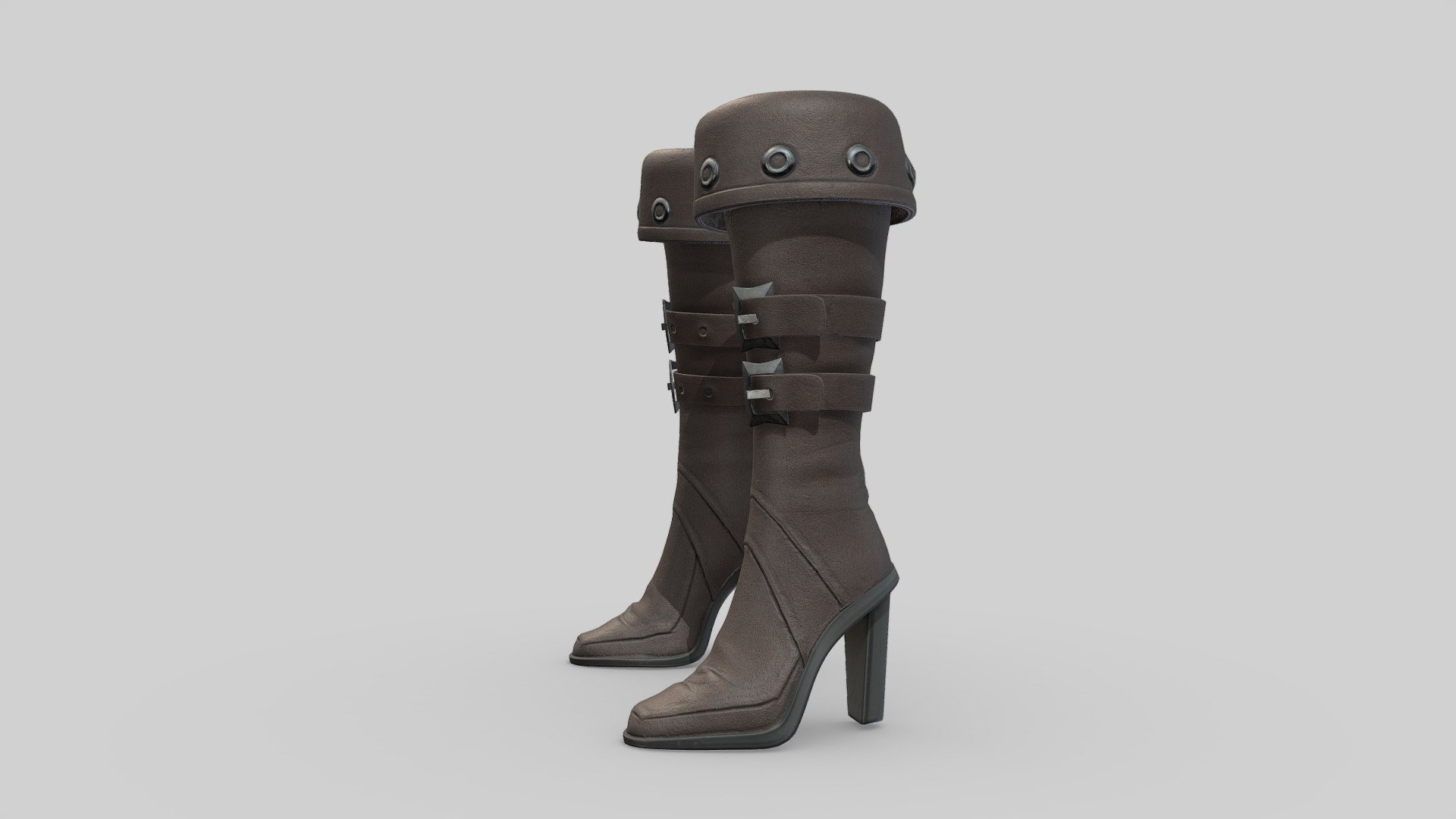 Female Fantasy High Heels Pirate Boots - Buy Royalty Free 3D model by ...