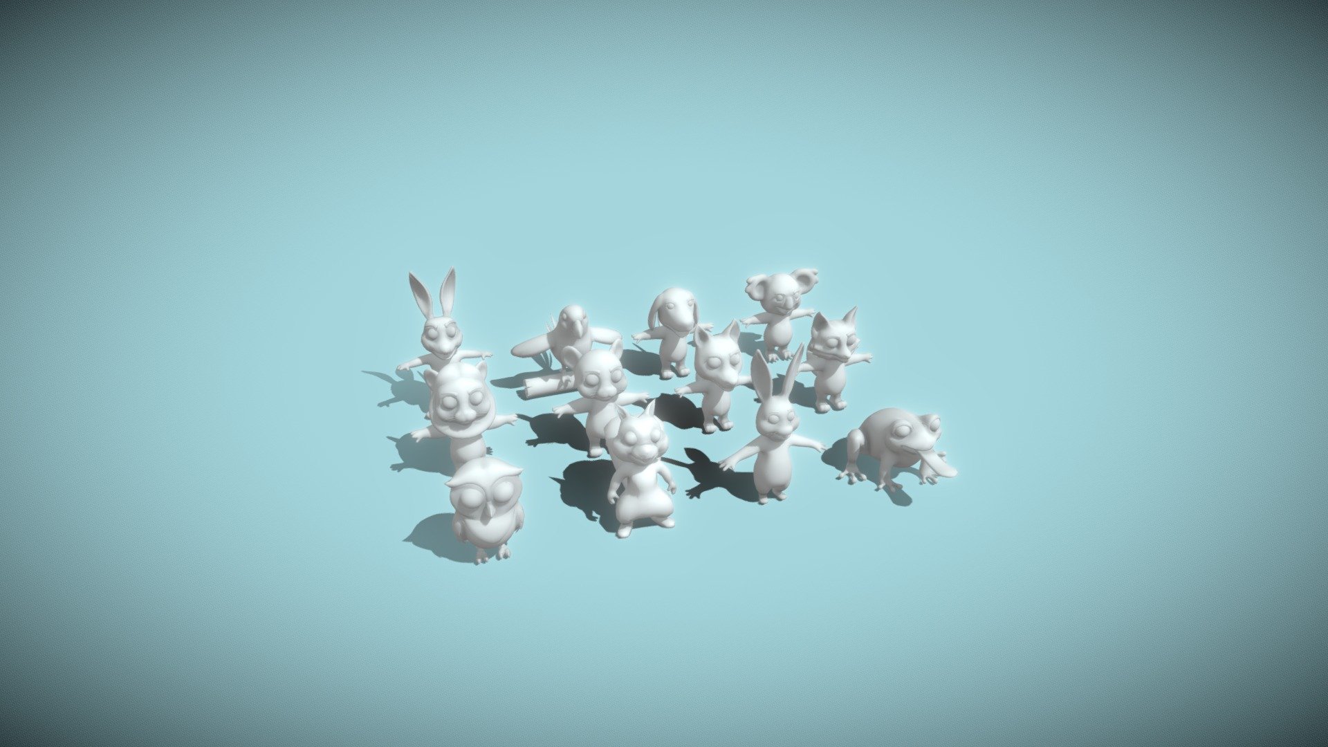 Cartoon Animals Animated Base Mesh 12 3D Models - Buy Royalty Free 3D ...
