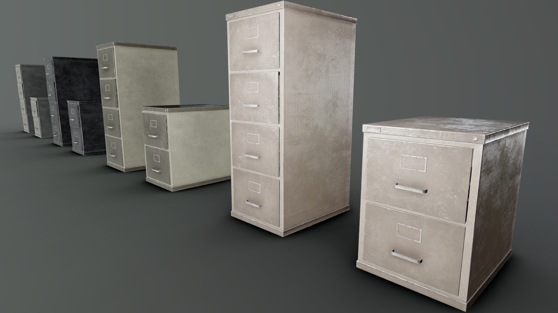 Metal Filing Cabinet Bundle - Buy Royalty Free 3D model by AidanWatts3D ...